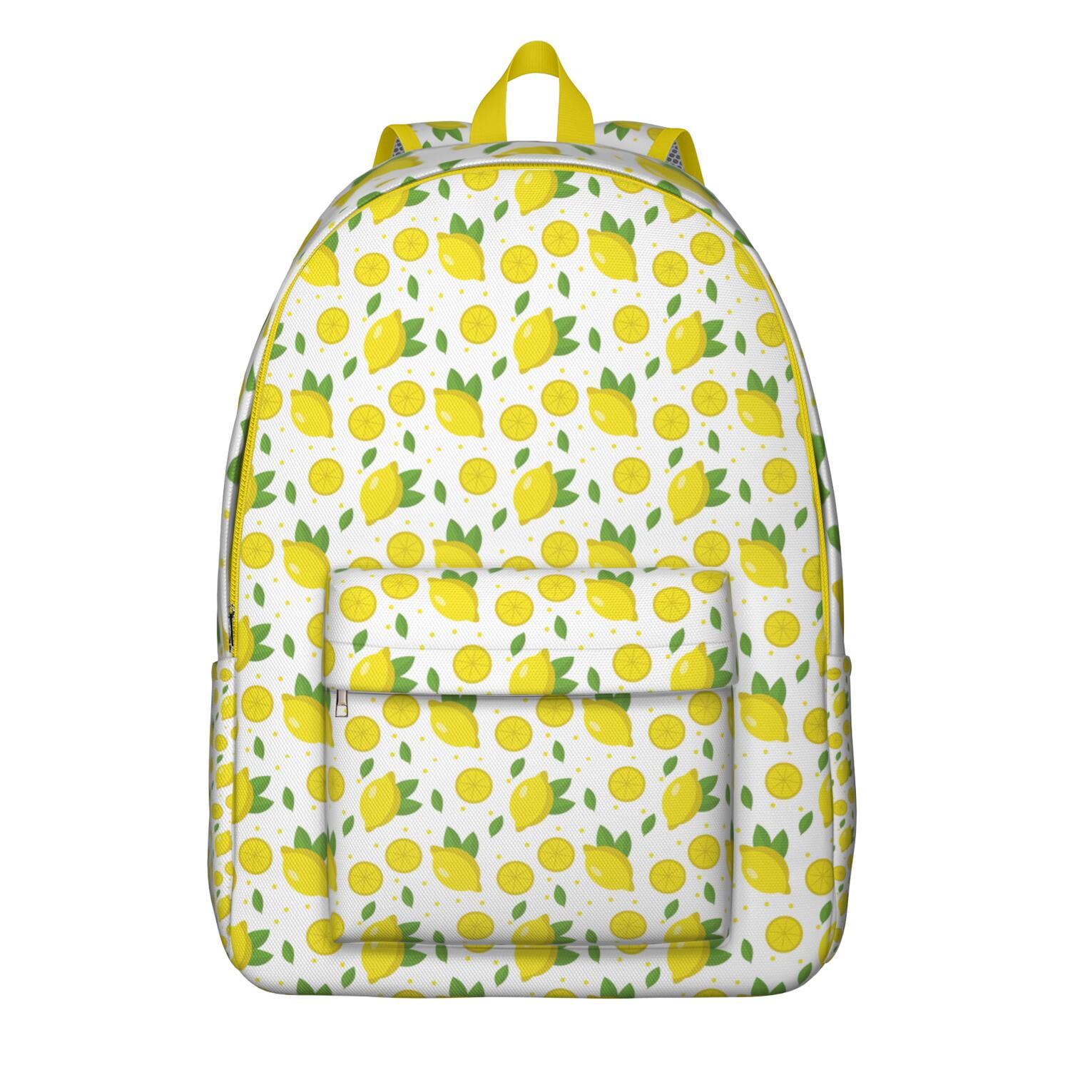 Fresh and Bright Lemon Print Daypack, Cute Summer Fruit Design Backpack ...