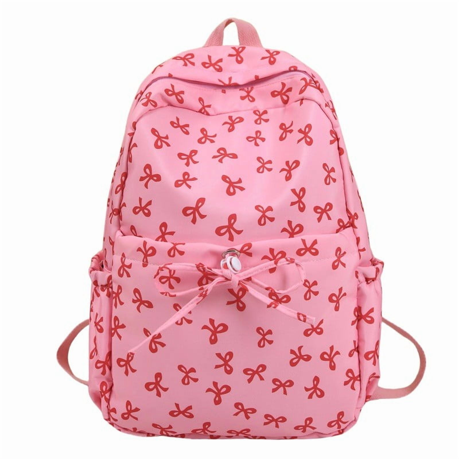 Fresh and cute backpack, versatile school bag, bow-tie design, large ...