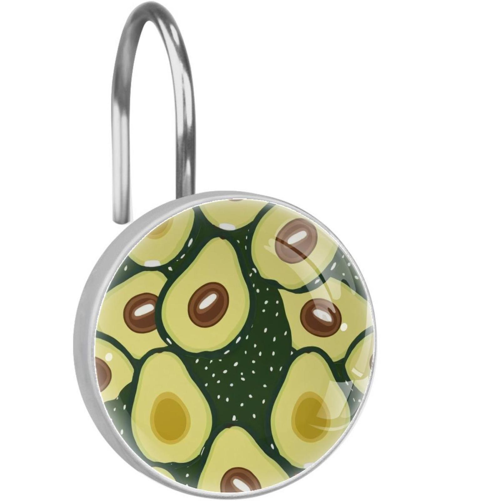 Fresh avocado Decorative Shower Curtain Hooks – Resin, Glass, Stainless ...
