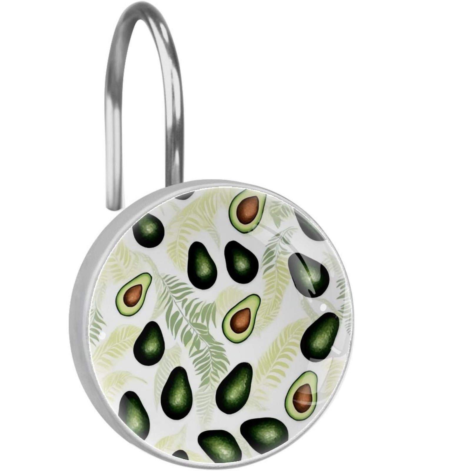 Fresh avocado Decorative Shower Curtain Hooks – Resin, Glass, and ...