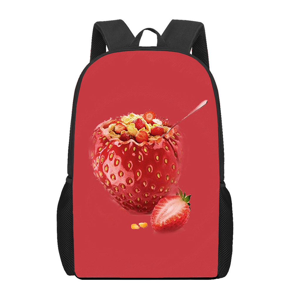 Fresh cute Fruit 3D Print Bag Set for Teenager Primary s Backpack Book ...