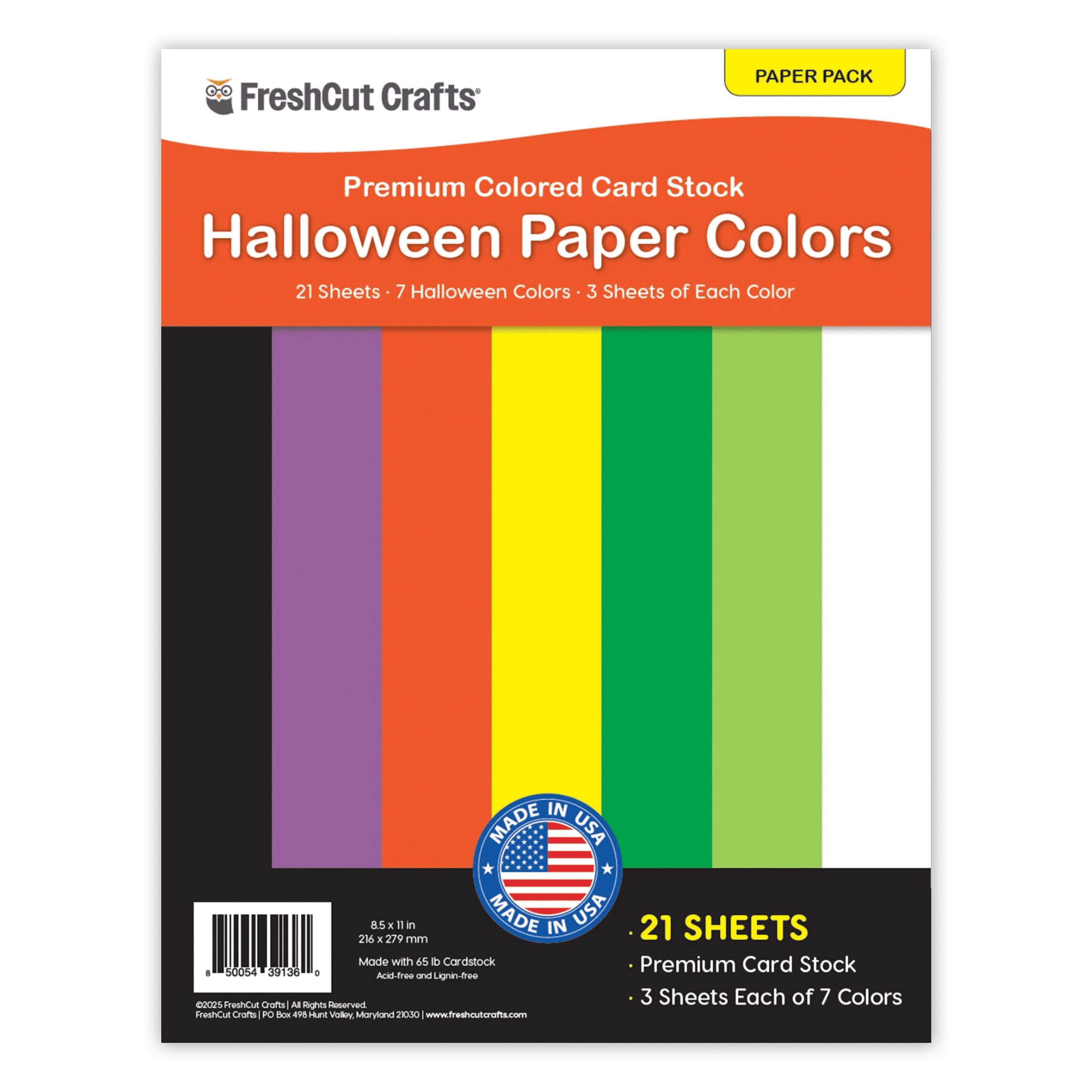 FreshCut Crafts Paper Colors, 21 Double Sided Cardstock Sheets, 7 ...