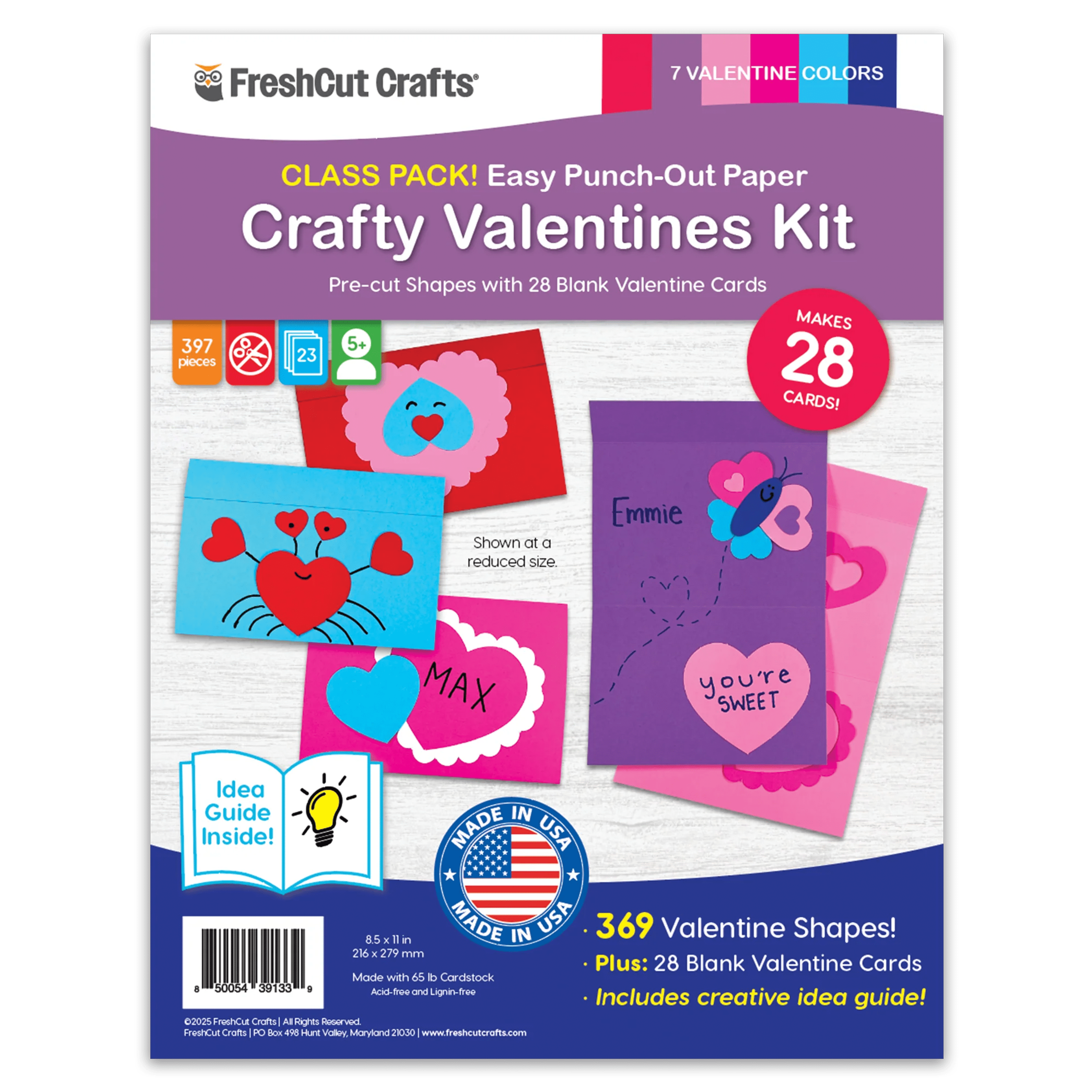 FreshCut Crafts Punch Out Paper Cutouts, Crafty Valentines Kit, Makes ...