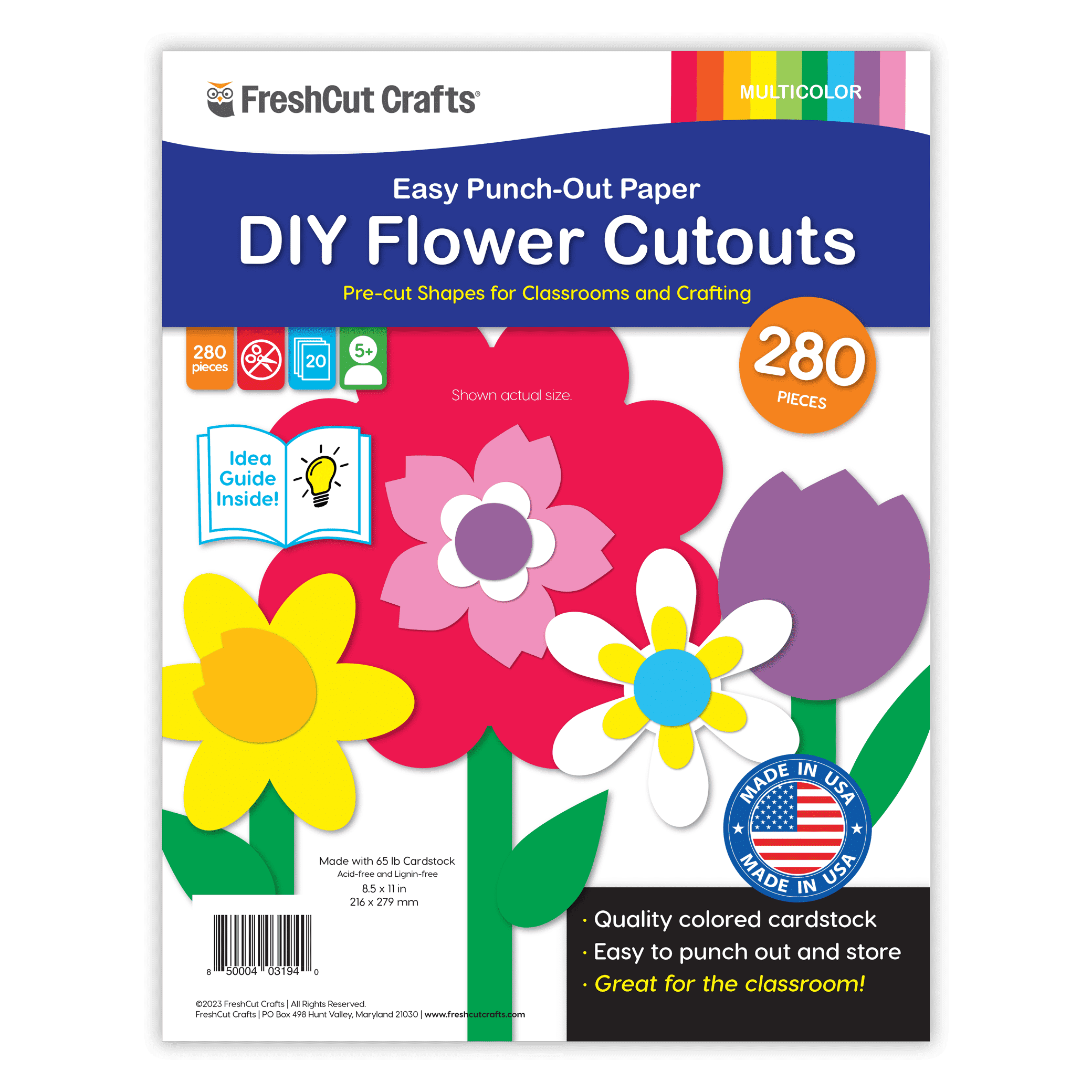 FreshCut Crafts Punch Out Paper Cutouts, DIY Flower Cutouts, Flowers ...