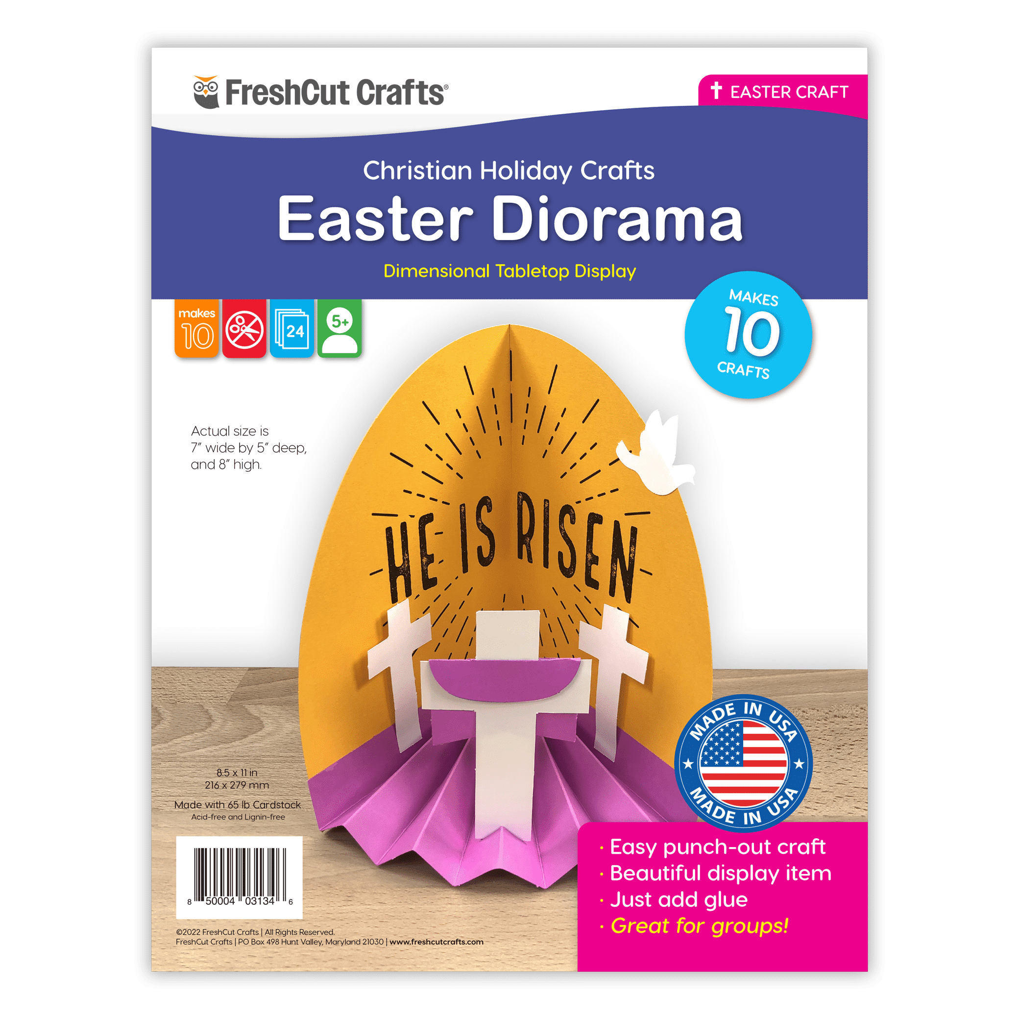 FreshCut Crafts Punch Out Paper Cutouts, Easter Diorama 3-D Display ...