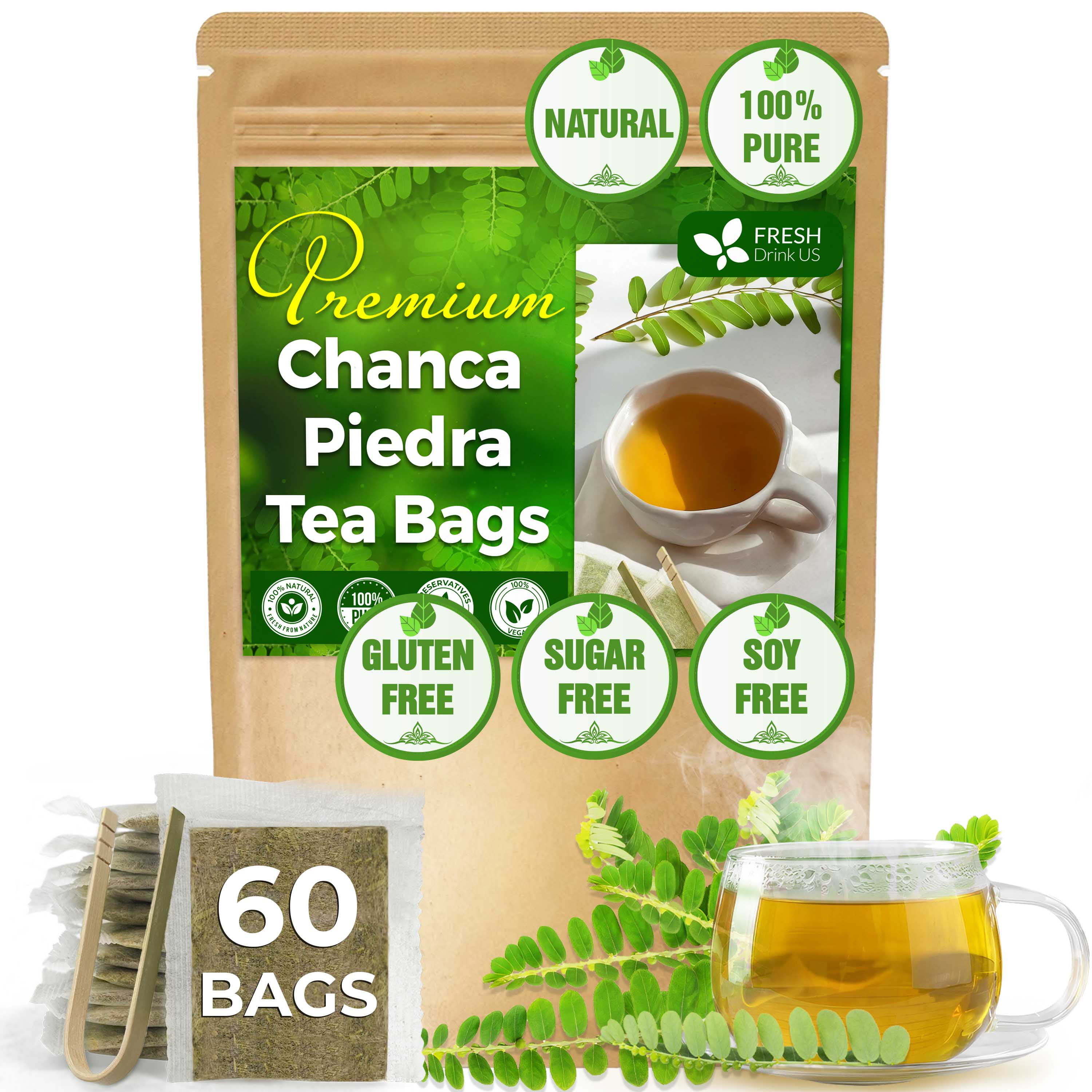 FreshDrinkUS, 60 Tea bags Dried Chanca Piedra Leaves, Chanca Piedra Tea ...