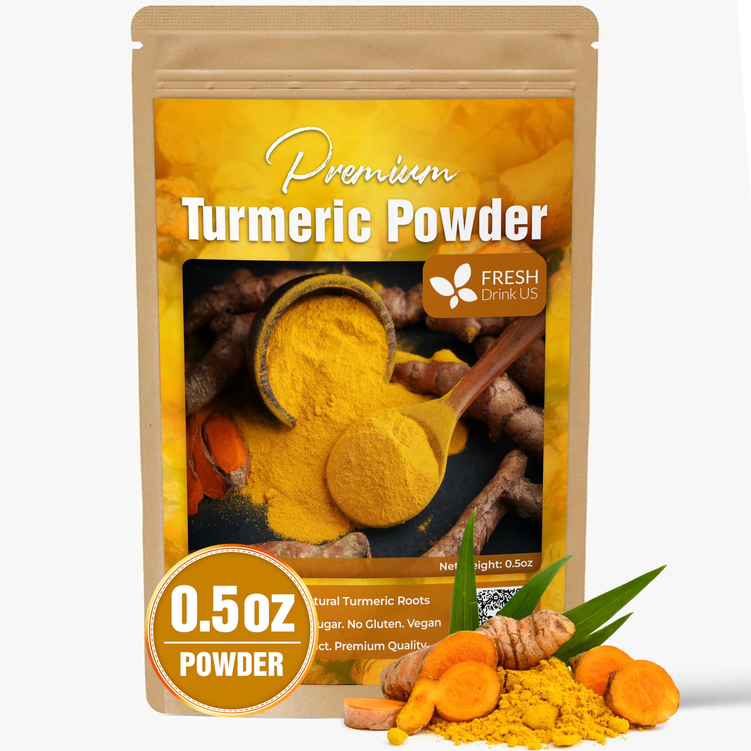 FreshDrinkUS, Premium 0.5oz Turmeric SAF21 Powder, 100% Natural & Pure ...