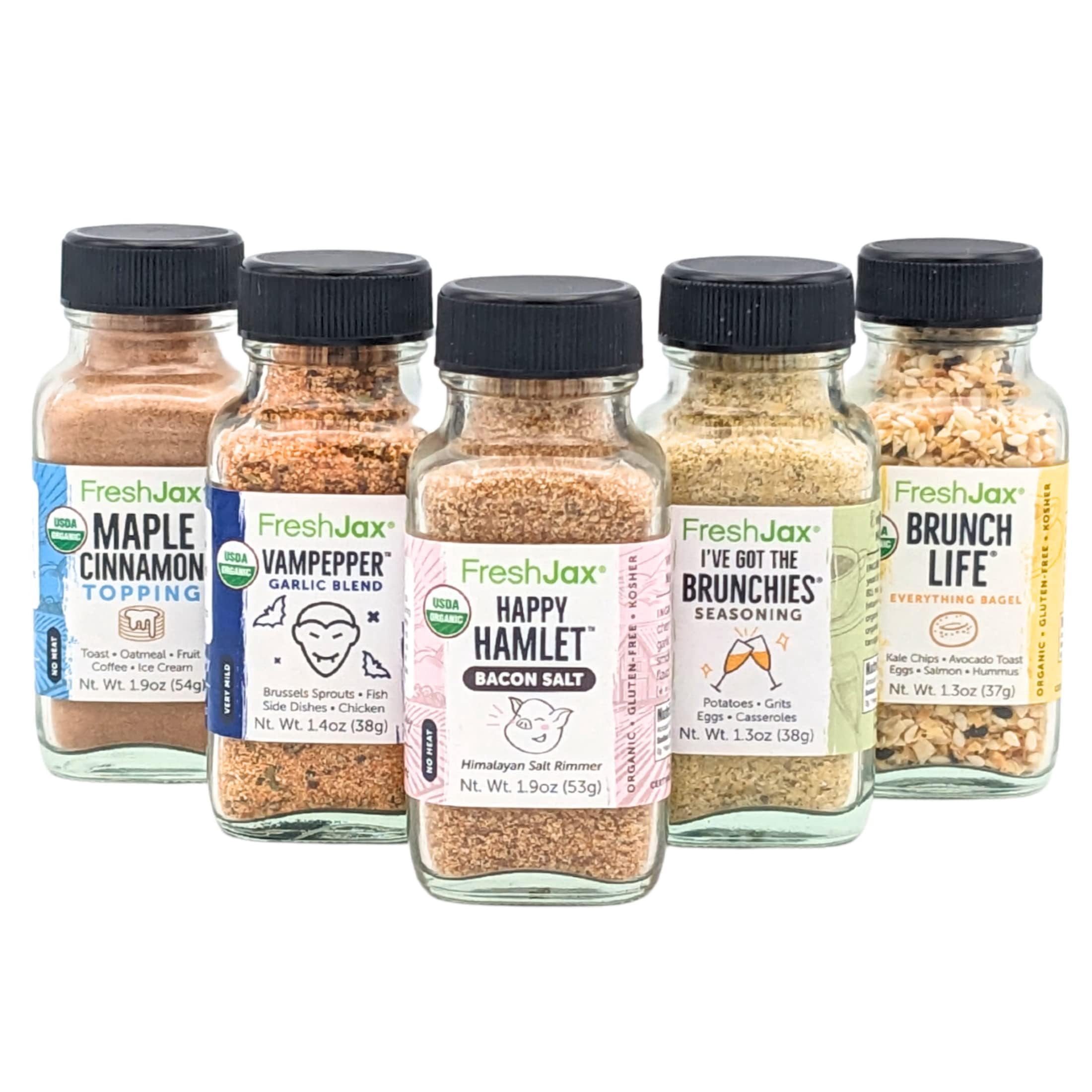 FreshJax Breakfast Seasoning Gift DEF29 Set - 5 Organic Spices: Maple ...