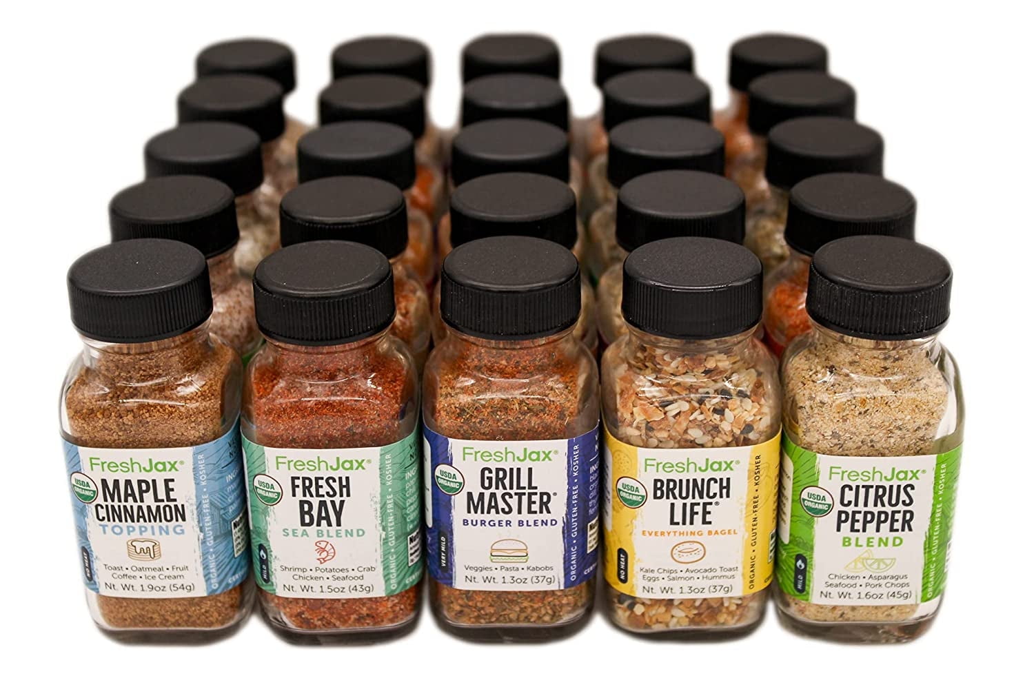 FreshJax Complete Premium Organic Spices Kit | 25 Organic Gourmet ...