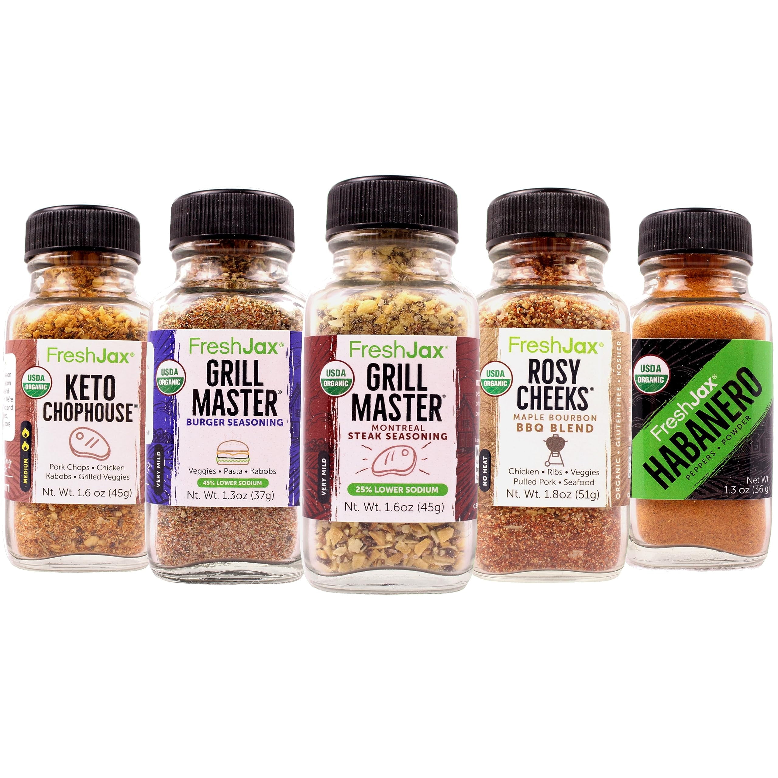 FreshJax Cookout Seasoning Gift OKA4 Set - 5 Organic All-Purpose Spices ...