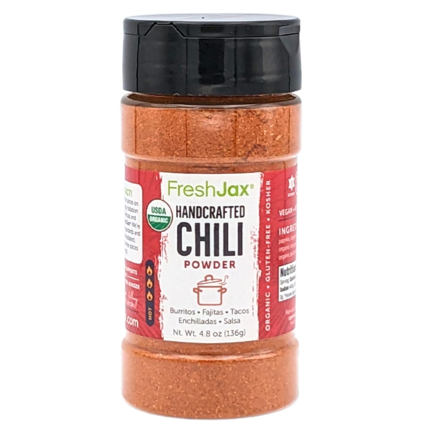 FreshJax Handcrafted Spicy Chili Powder (4.8 oz Large Bottle) Non GMO ...