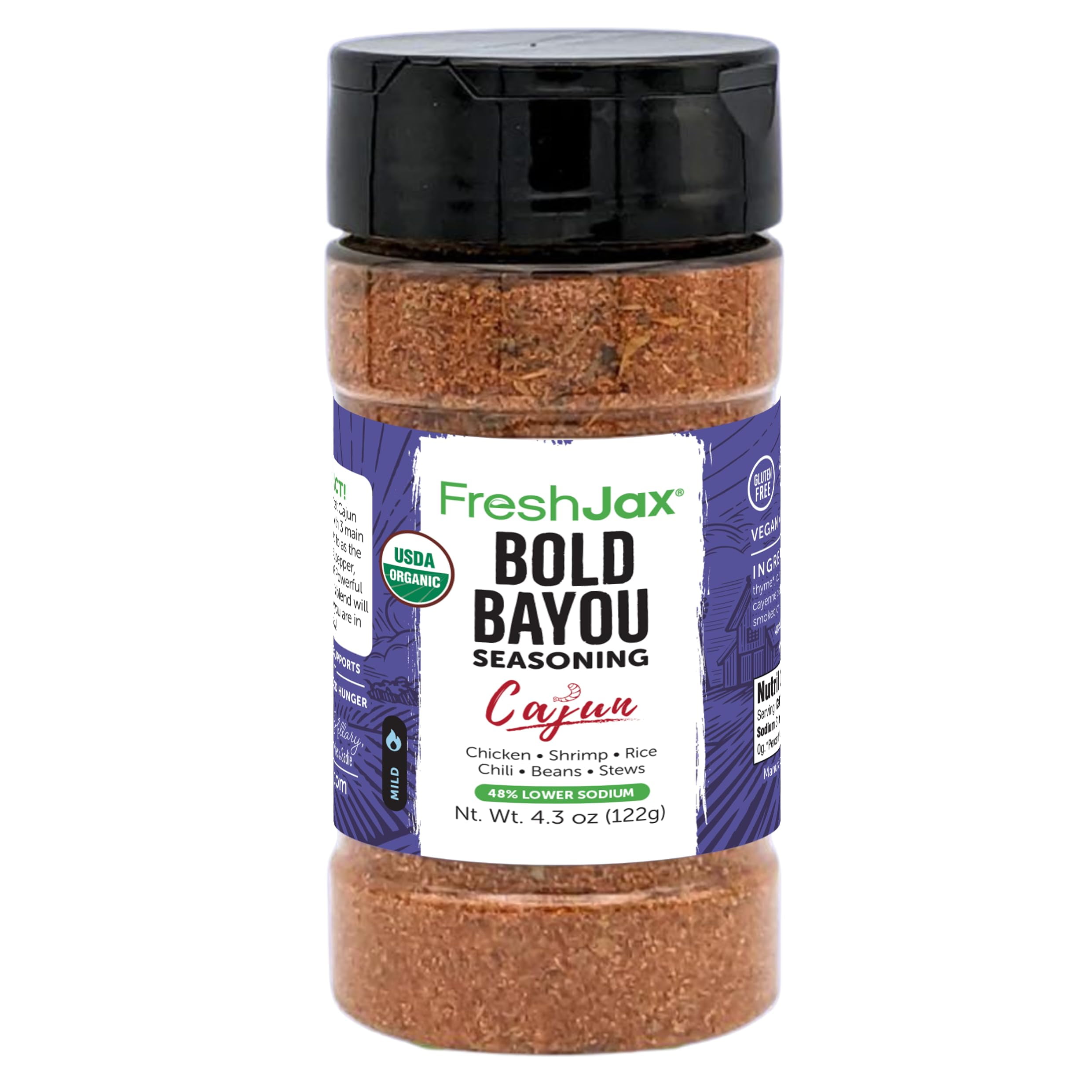 FreshJax Organic Cajun Seasoning - MDA05 4.3 oz Bold Bayou Classic ...