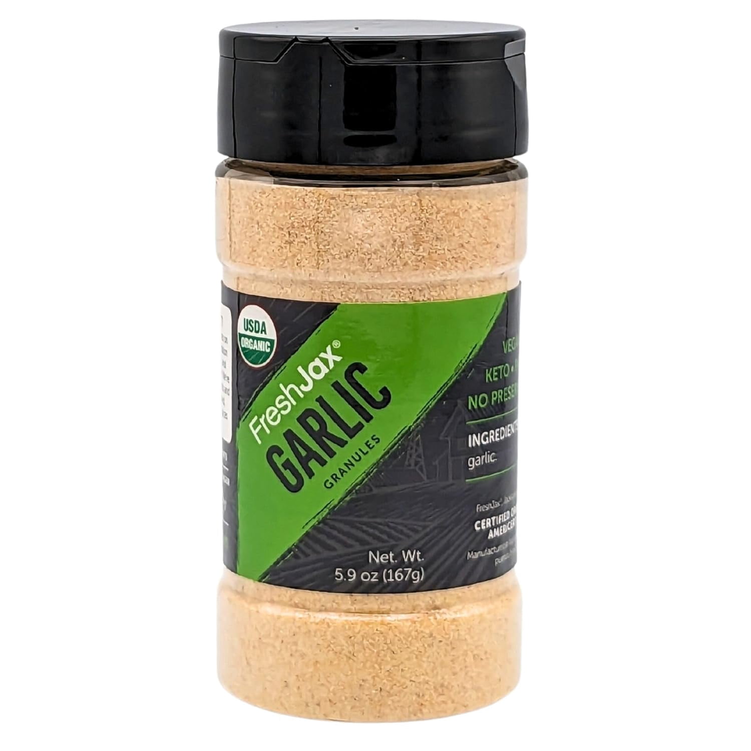 FreshJax Organic Garlic Granules (5.9 oz Bottle) Certified Organic Non ...