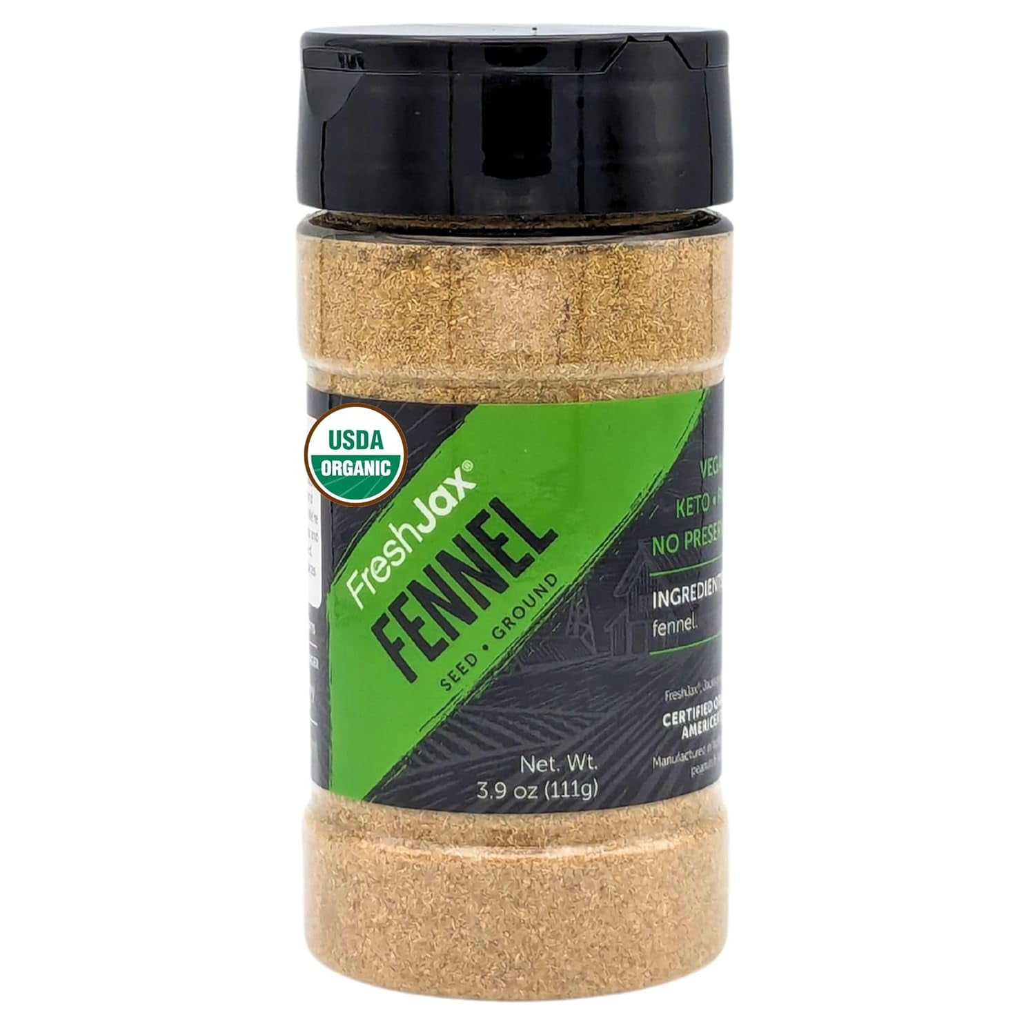 FreshJax Organic Ground Fennel Seed Powder (3.9 oz Bottle) Non GMO ...