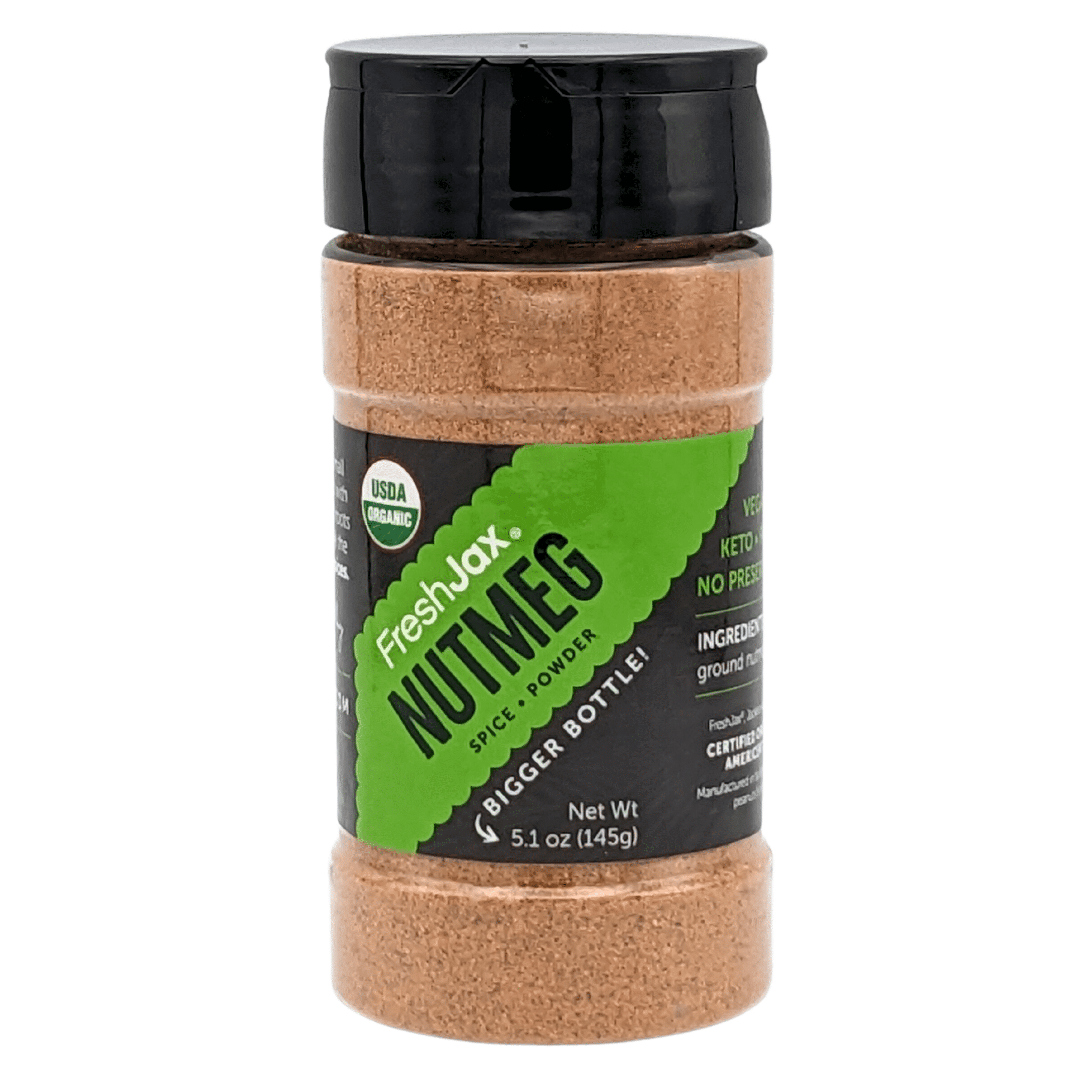 FreshJax Organic Ground Nutmeg Powder (5.1 oz Bottle) Non GMO, Gluten ...