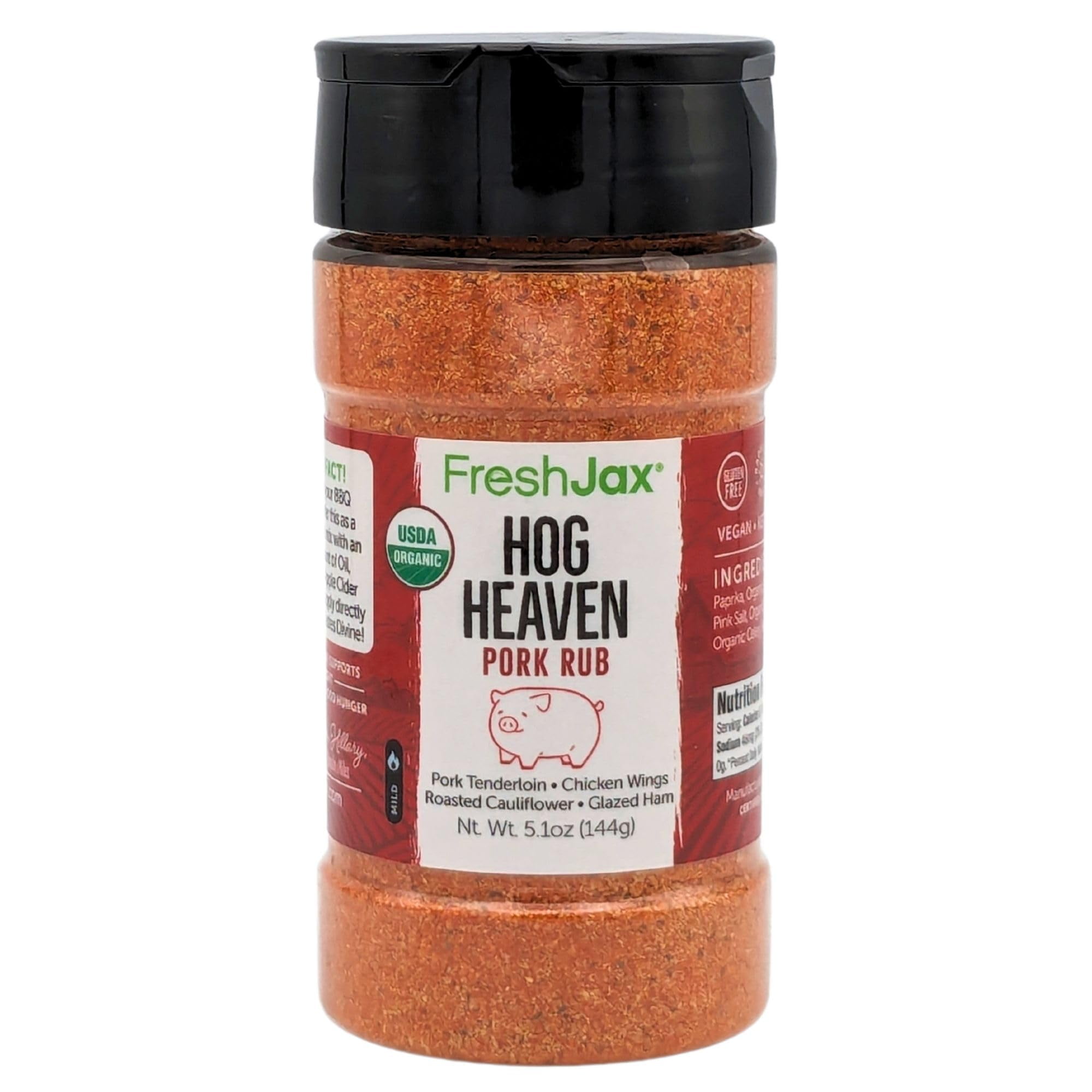 FreshJax Organic Hog Heaven Pork Rub (5.1 oz Bottle) Non GMO, Gluten ...