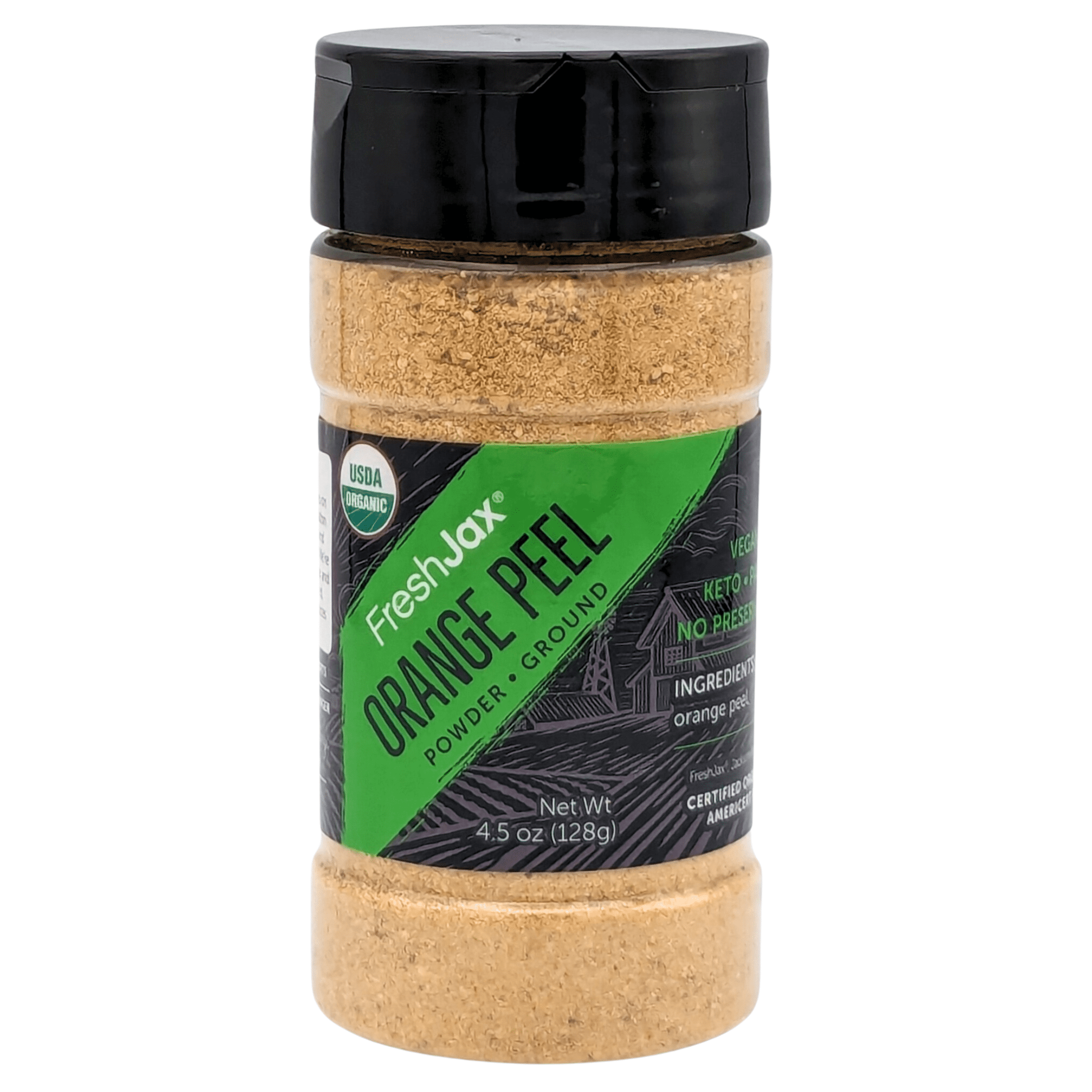 FreshJax Organic Orange Peel Powder (4.5 oz Bottle) Non GMO, Gluten ...