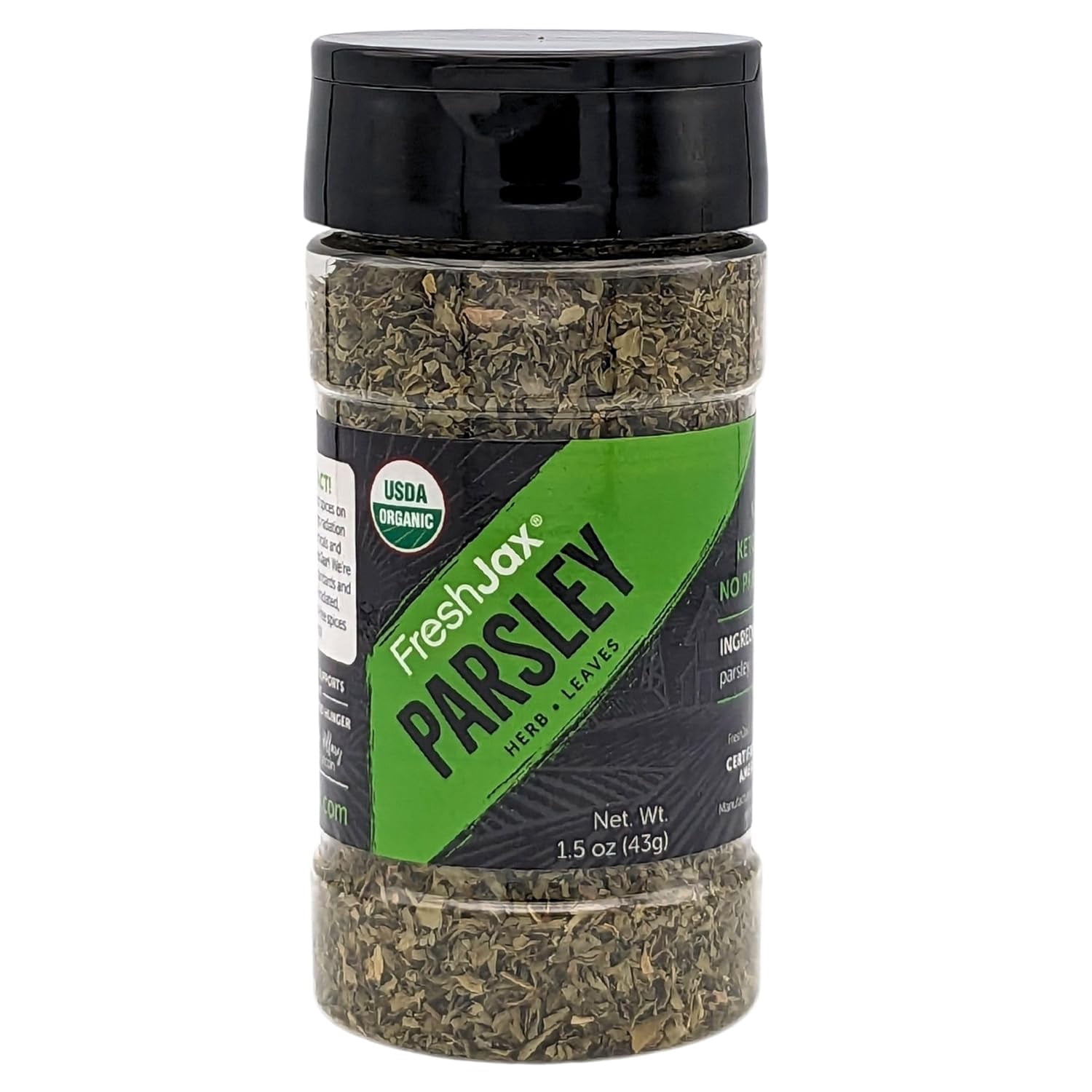 FreshJax Organic Parsley Leaves, Certified Kosher (1.5 oz Bottle) Non ...