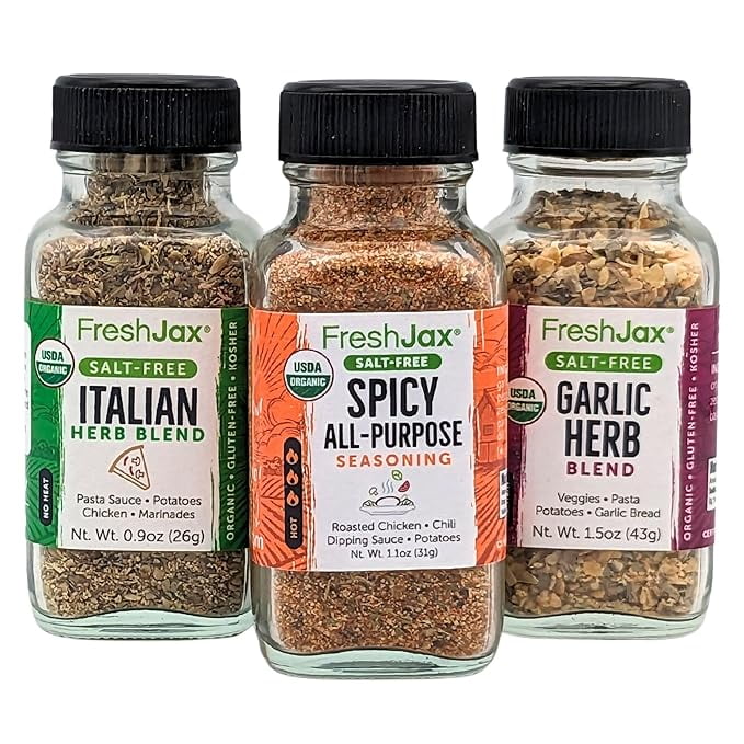 FreshJax Organic Salt Free Spice Blend Gift Set | 3 Spice Sampler Sized ...