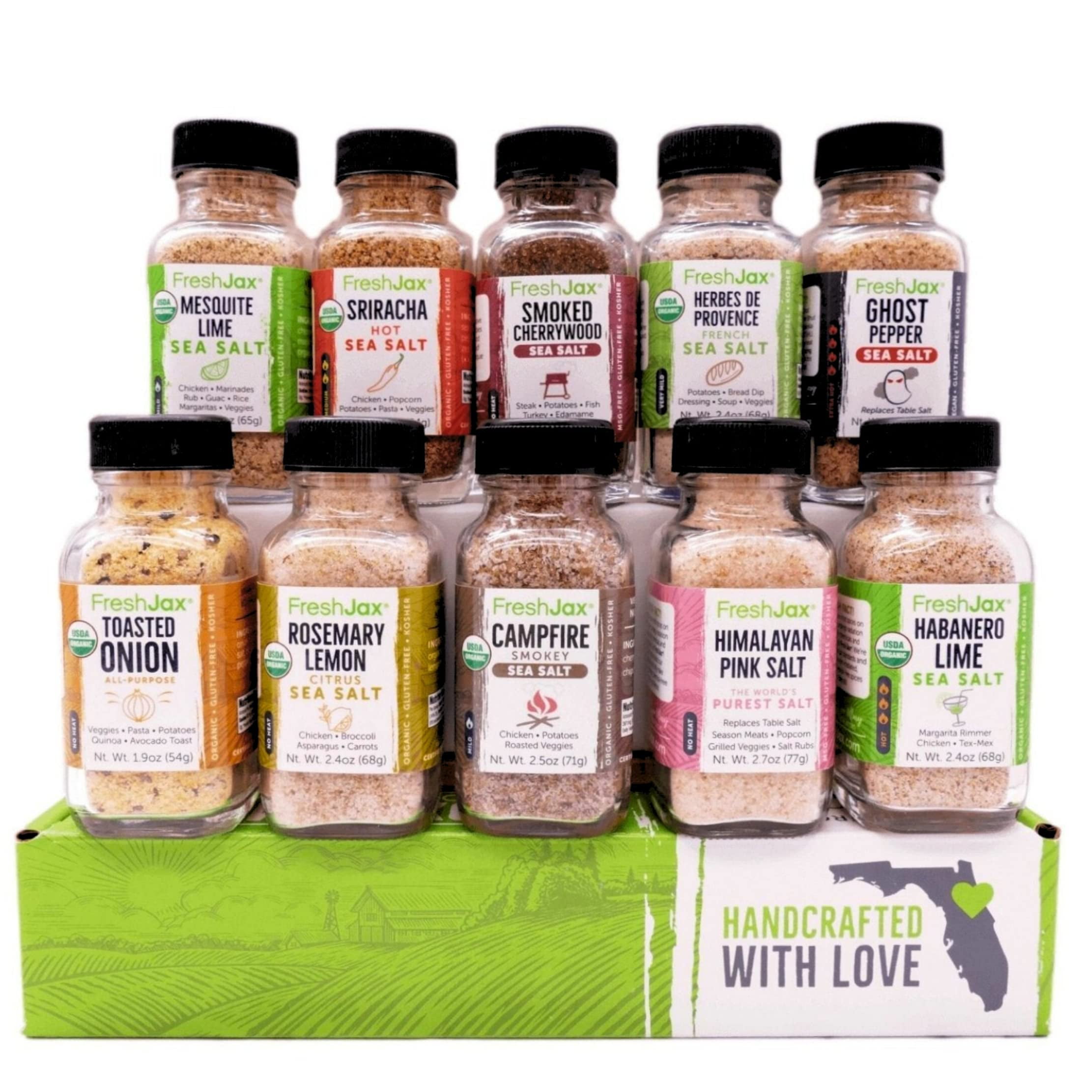 FreshJax Organic Spices | OKA4 10 Seasoned Sea Salt Seasoning Starter ...