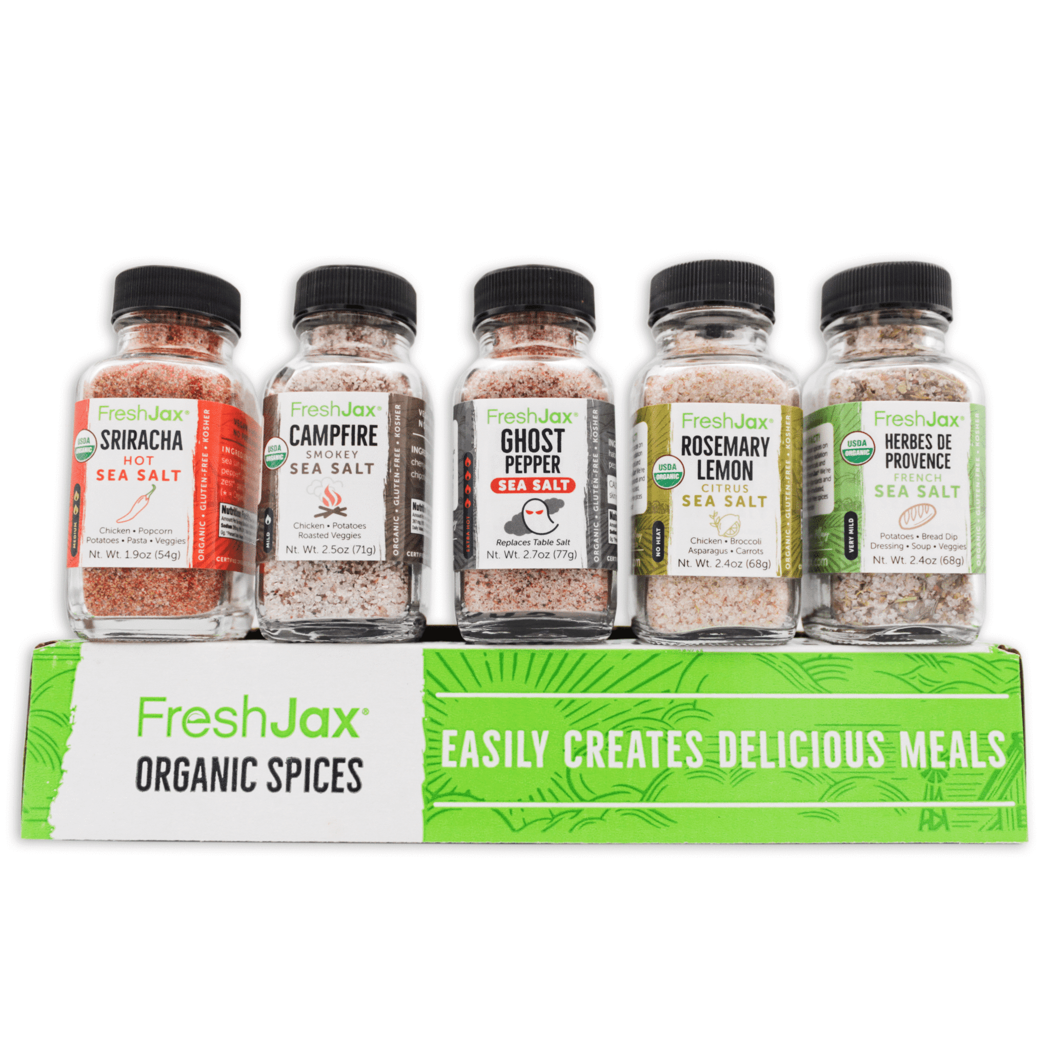 FreshJax Seasoned Sea Salt Gift Set | Pack of 5 Sea Salt Organic ...