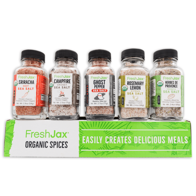 FreshJax Seasoned Sea Salt Gift Set | Pack of 5 Sea Salt Organic ...