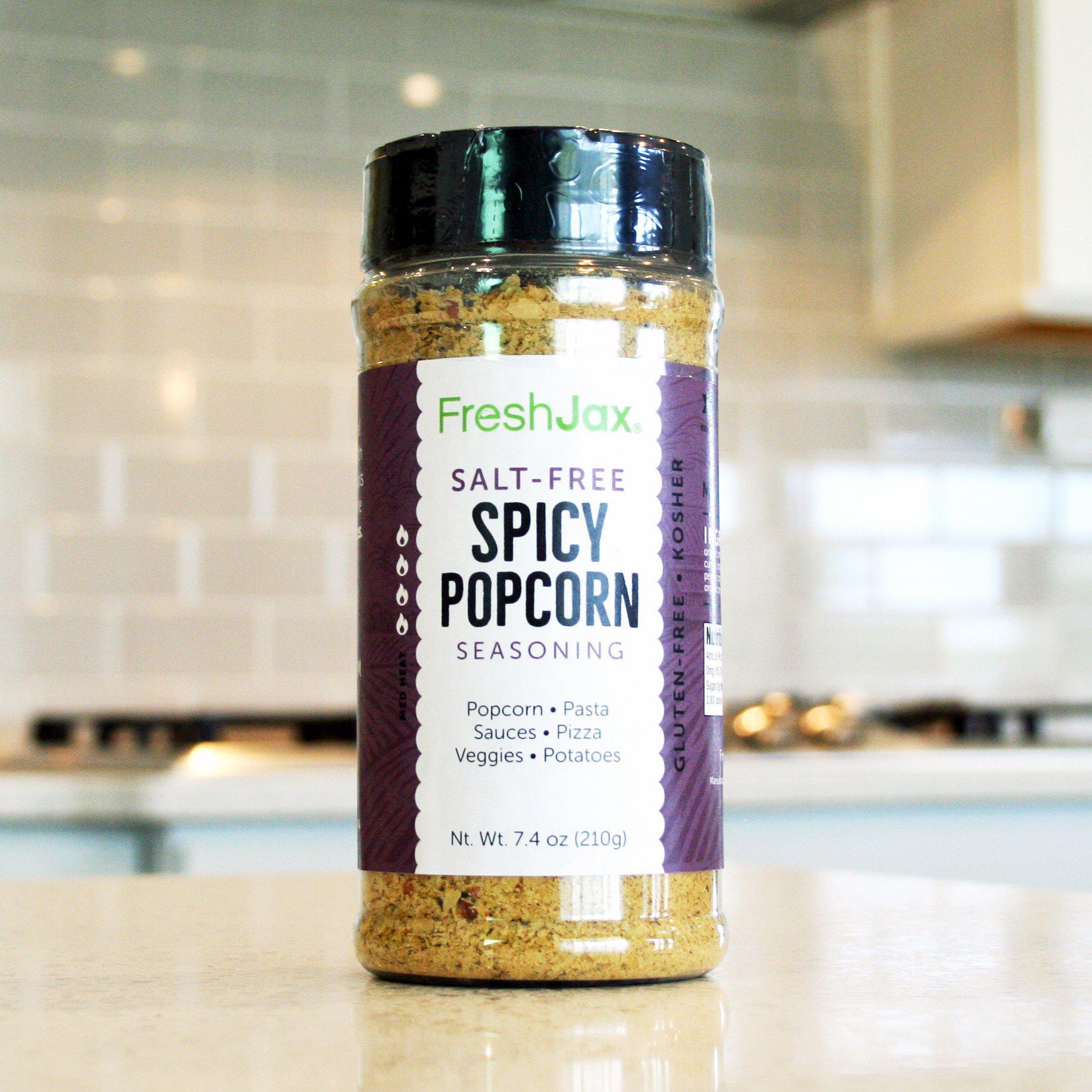 FreshJax Spicy Popcorn Seasoning Salt Free (7.4 oz Bottle) Non GMO ...
