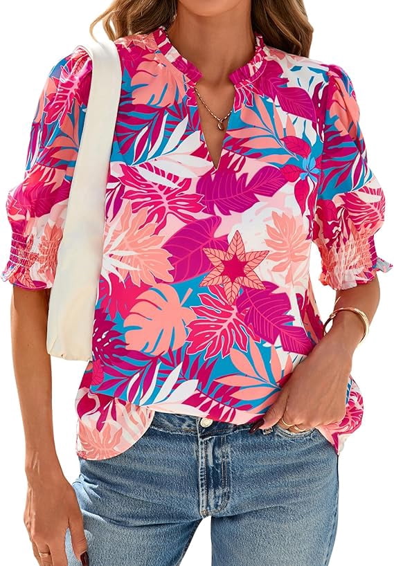 FreshPretty Summer Blouses for Women Dressy Casual Fashion Spring Tops ...