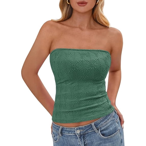 FreshPretty Tube Tops for Women Spring Summer Backless Fitted Floral ...