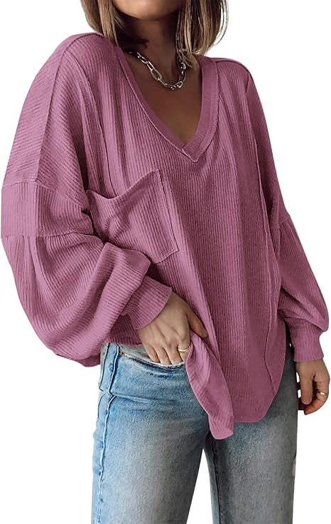 FreshPretty Women's Ribbed Long Sleeve Tops 2025 Summer Spring Pullover ...