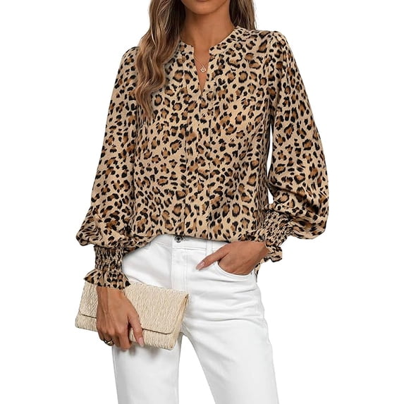 FreshPretty Womens Boho Floral Long Sleeve Tops Fall Fashion V Neck ...