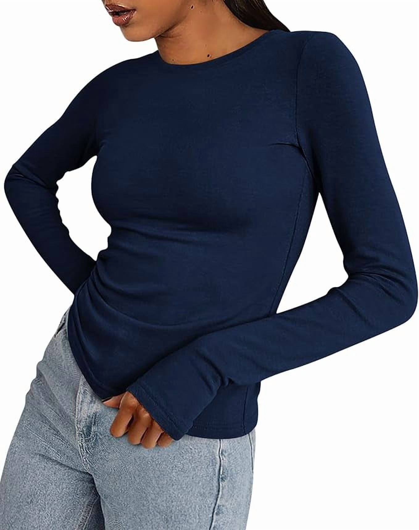 FreshPretty Womens Tops Spring Outfits Long Sleeve Shirts Crewneck Work ...