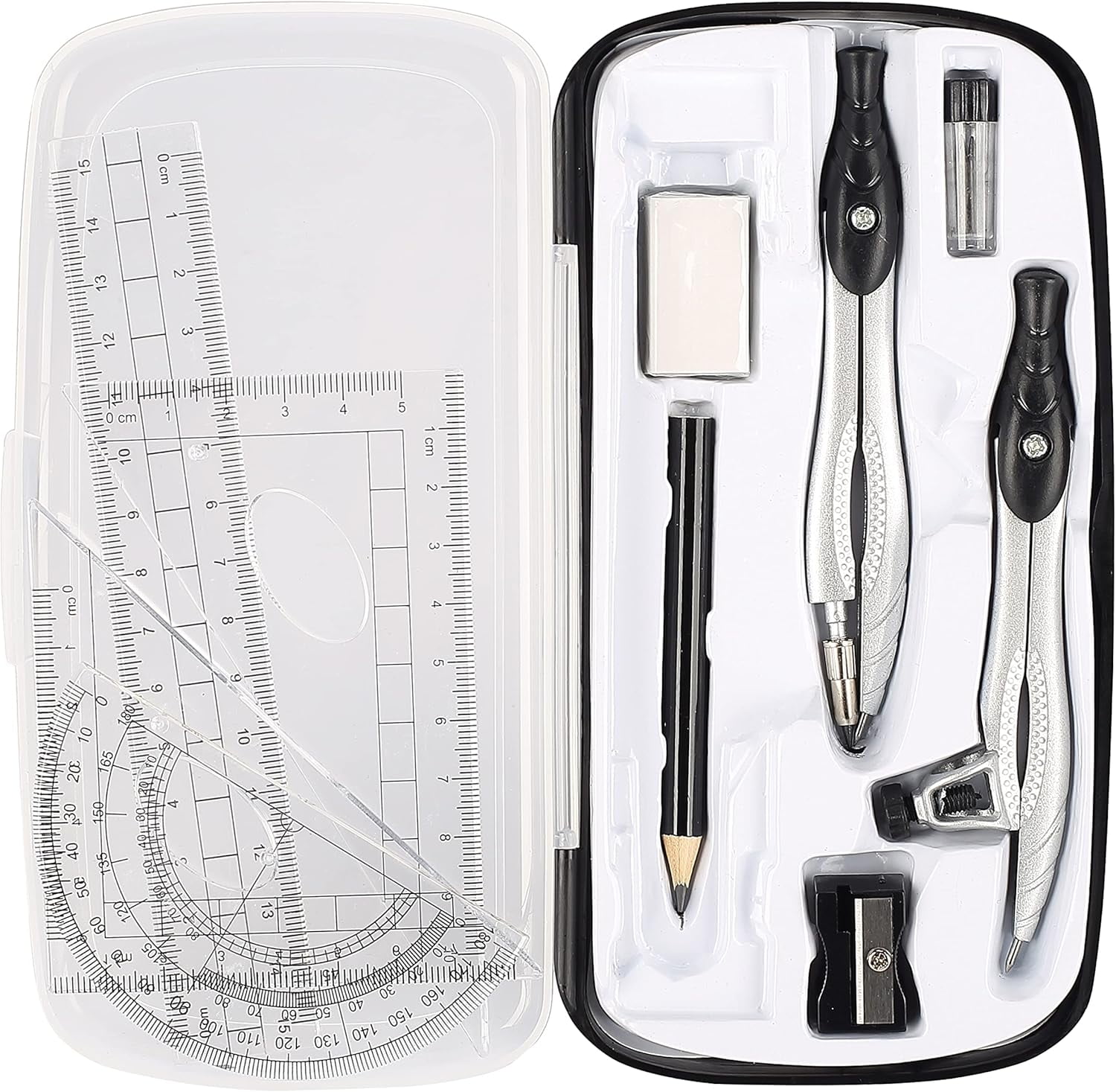 FreshVille Geometry Set,10 Pcs Protractor and Compass Set, Math and ...