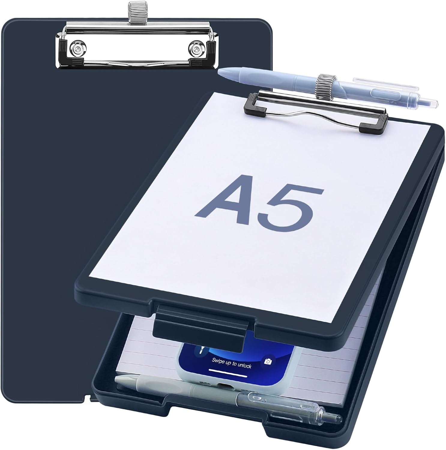 HearthHarmony Small Clipboard with Storage, A5 Clipboards with Pen ...