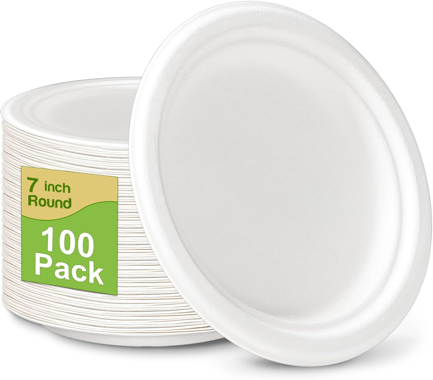 FreshVille Small Paper Plates 100 Pack, 7 inch Paper Plates Disposable ...