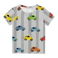 Freshbabe Kids Boys Cartoon Car Print Crew Neck Short Sleeve T-Shirt ...