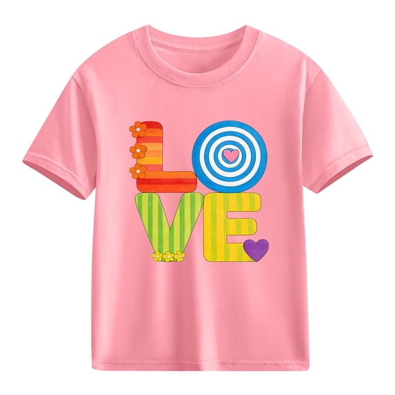 Freshbabe Kids Crewneck Short Sleeve T-Shirt, Cute Graphic Tee, Soft ...