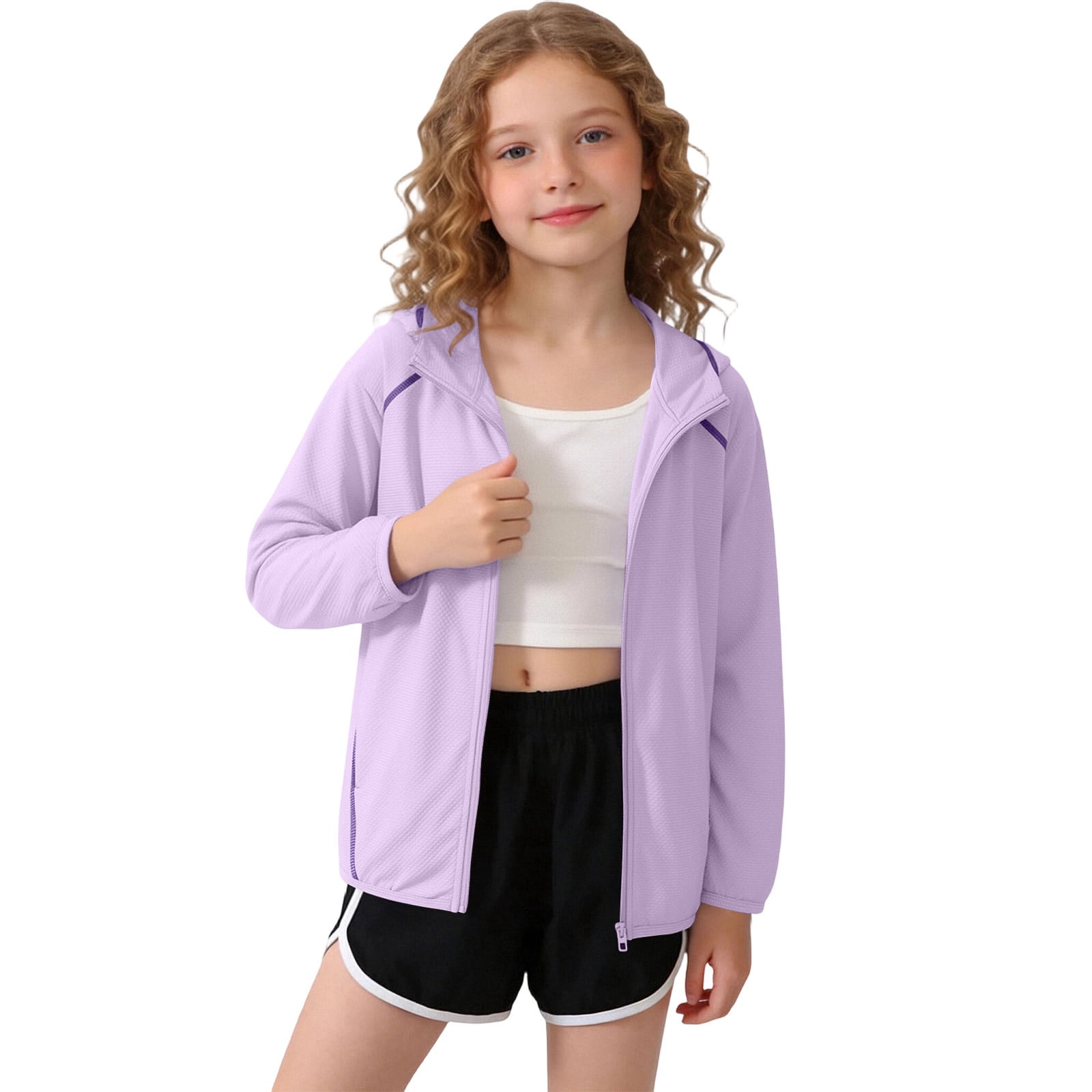 Freshbabe Kids Mesh Breathable Zip Up Hooded Sport Jacket,Lightweight ...