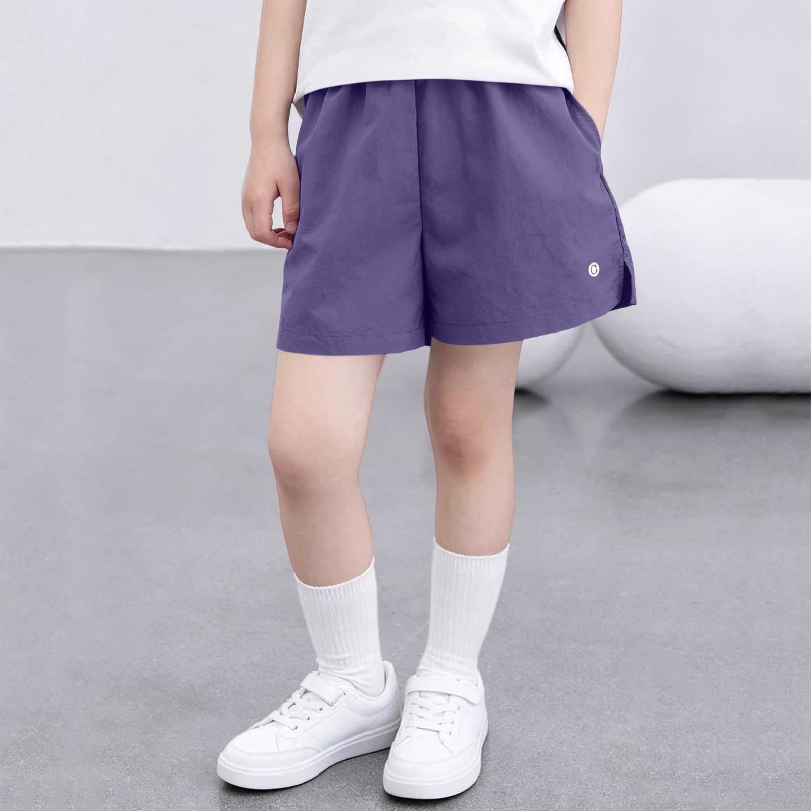 Freshbabe Unisex Kids Solid Quick Dry Athletic Shorts Elastic Waist ...