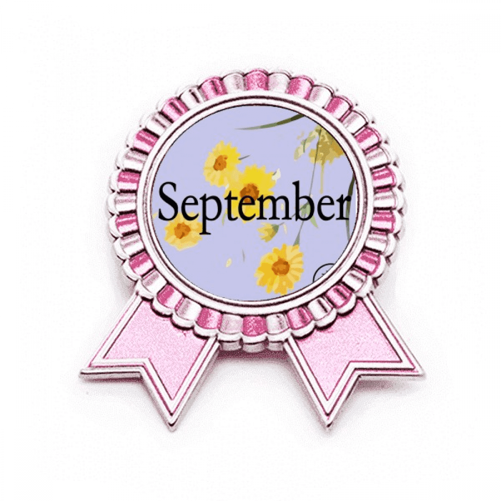 Freshed Daisy September Design Pattern Badge Brooch Pin Pink Winner ...