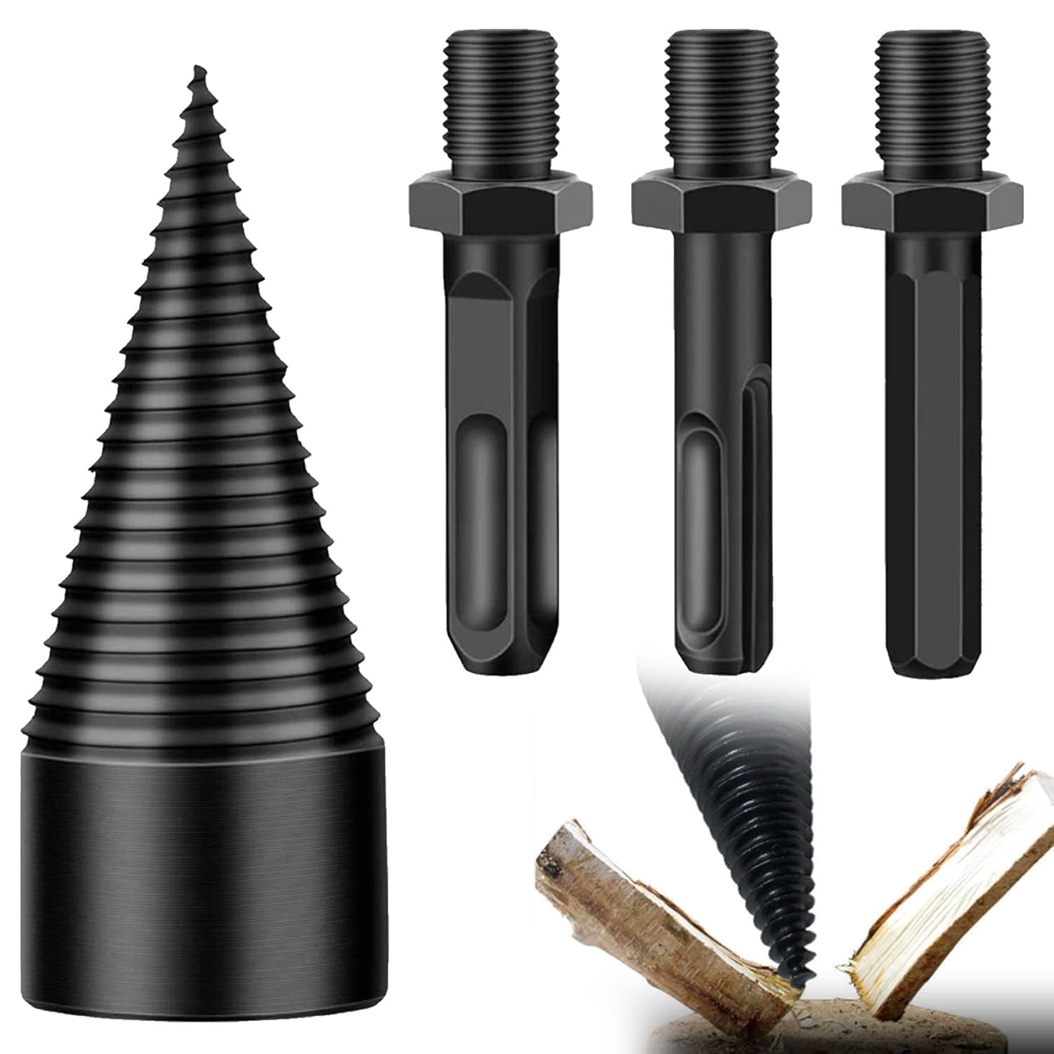 Fresheight Wood Log Splitter Firewood Drill Bit,1.25/1.65in Heavy Duty ...