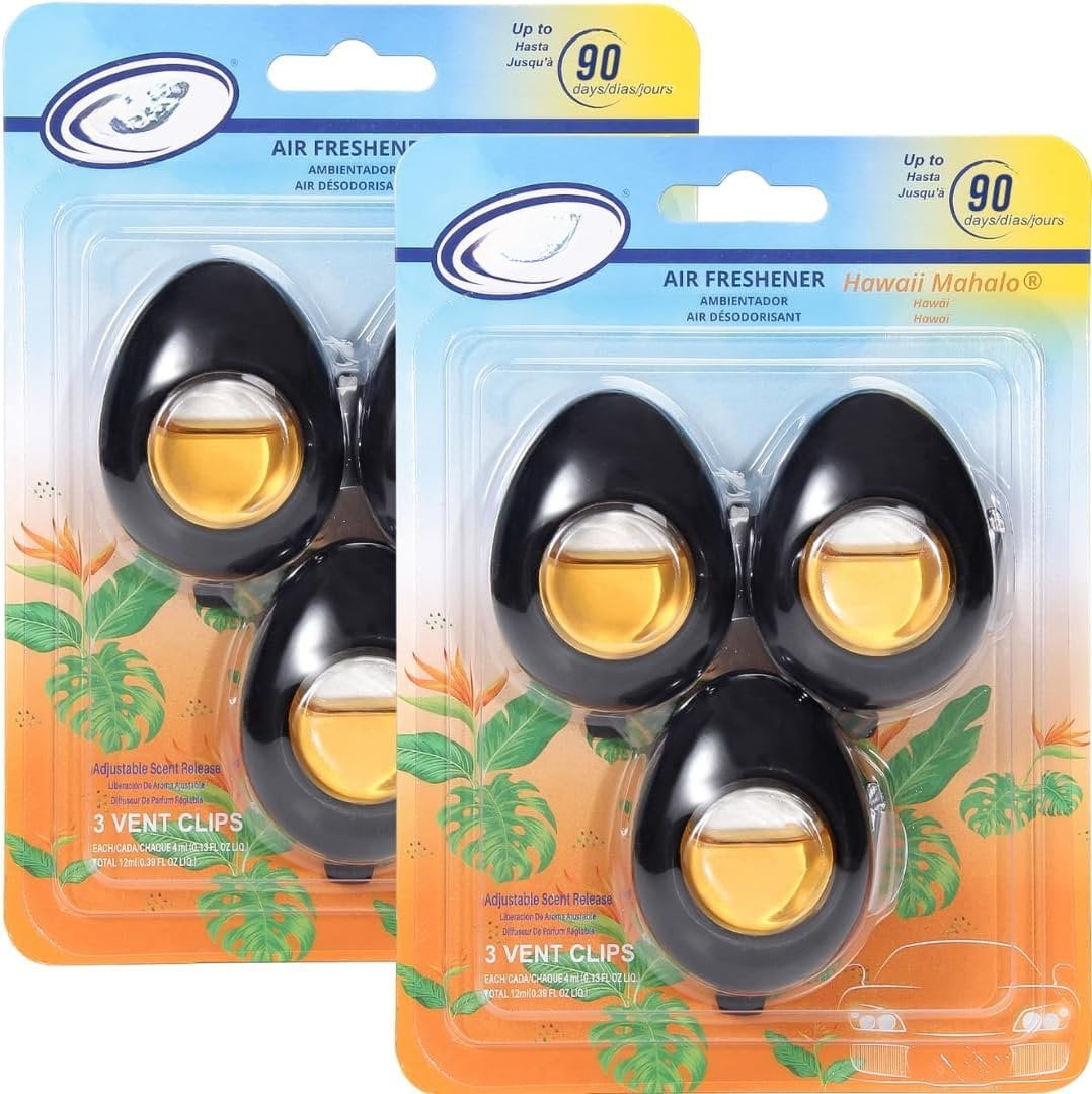 Freshener Vent Clip 3 Count ( of 2), Hawaii Mahalo Scent, 4 ml Each ...