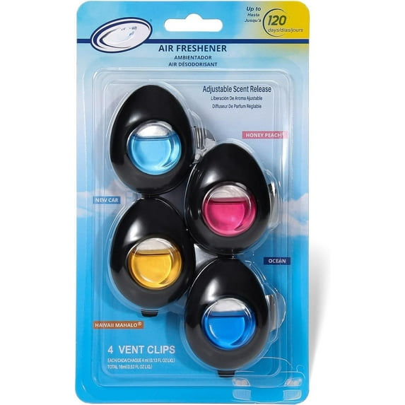 Freshener Vent Clip 4 Count, Variety , , Honey Peach, , Hawaii, 4 ml ...