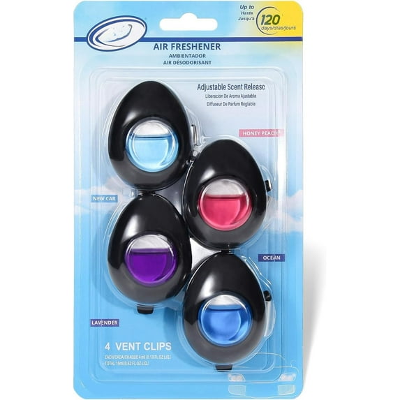Freshener Vent Clip 4 Count, Variety , , Honey Peach, Lavender, , 4 ml ...