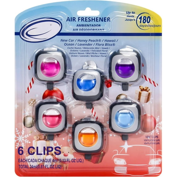 Fresheners Clip 6 Ct, Variety Vent Clips, 4ml Each, Long Lasting Up to ...