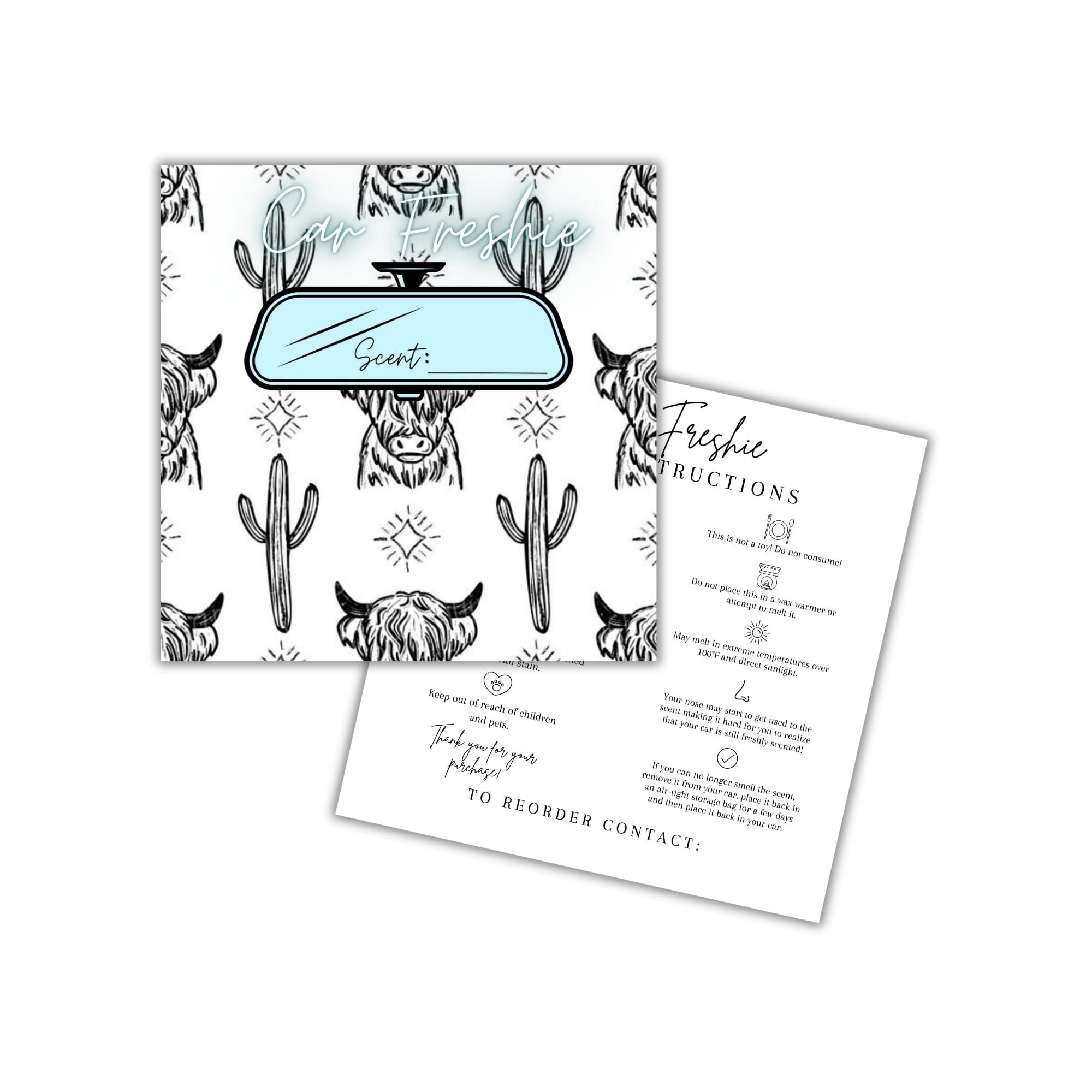 Freshie Bag Cardstock Insert 30pk 5.6x5.6 Ideal for 6 Square ...