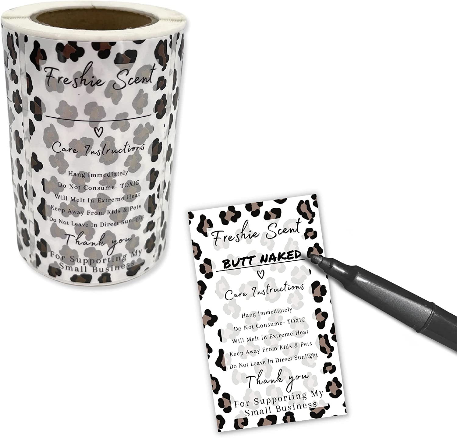 Freshie Care Instruction Stickers 200 Pc Roll Oil Resistant 2x3.5 ...