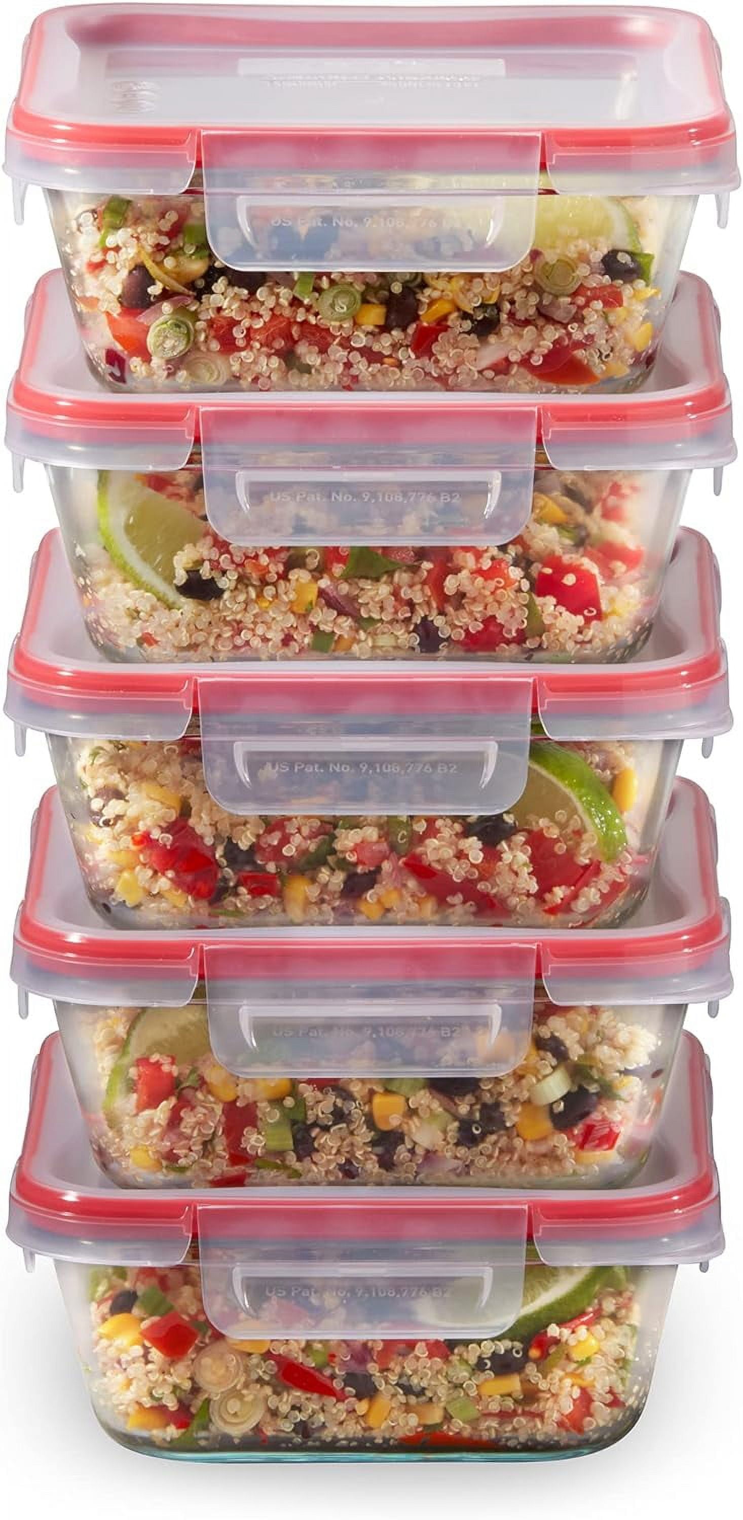 Freshlock 5-Pack (4-Cup) Glass Food Storage Containers Set, Airtight ...