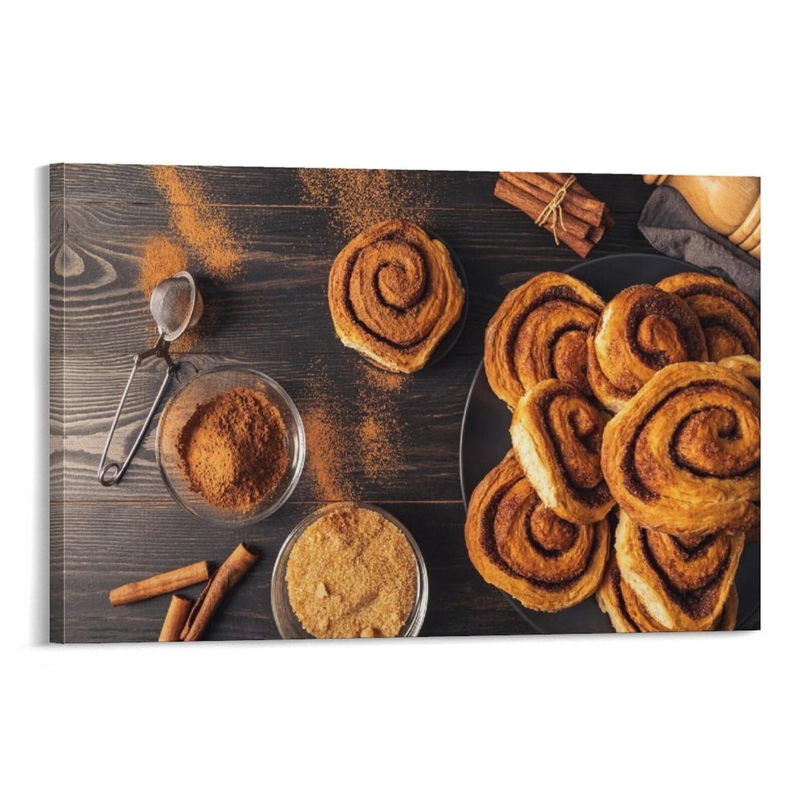 Freshly Baked Cinnamon Rolls Typographic Vintage Poster Home Canvas ...