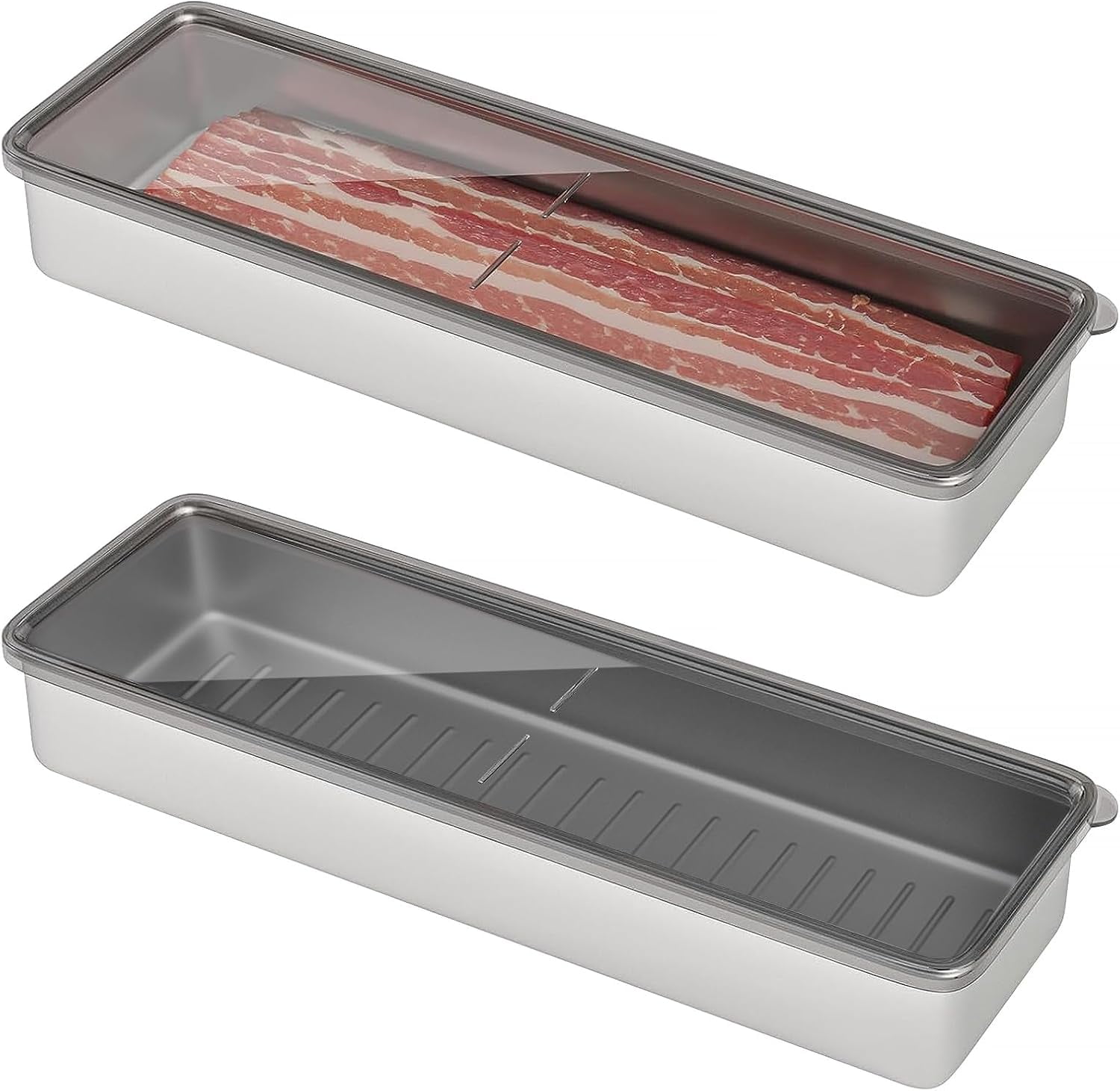 Freshmage Bacon Container for Refrigerator, 304 Stainless Steel ...